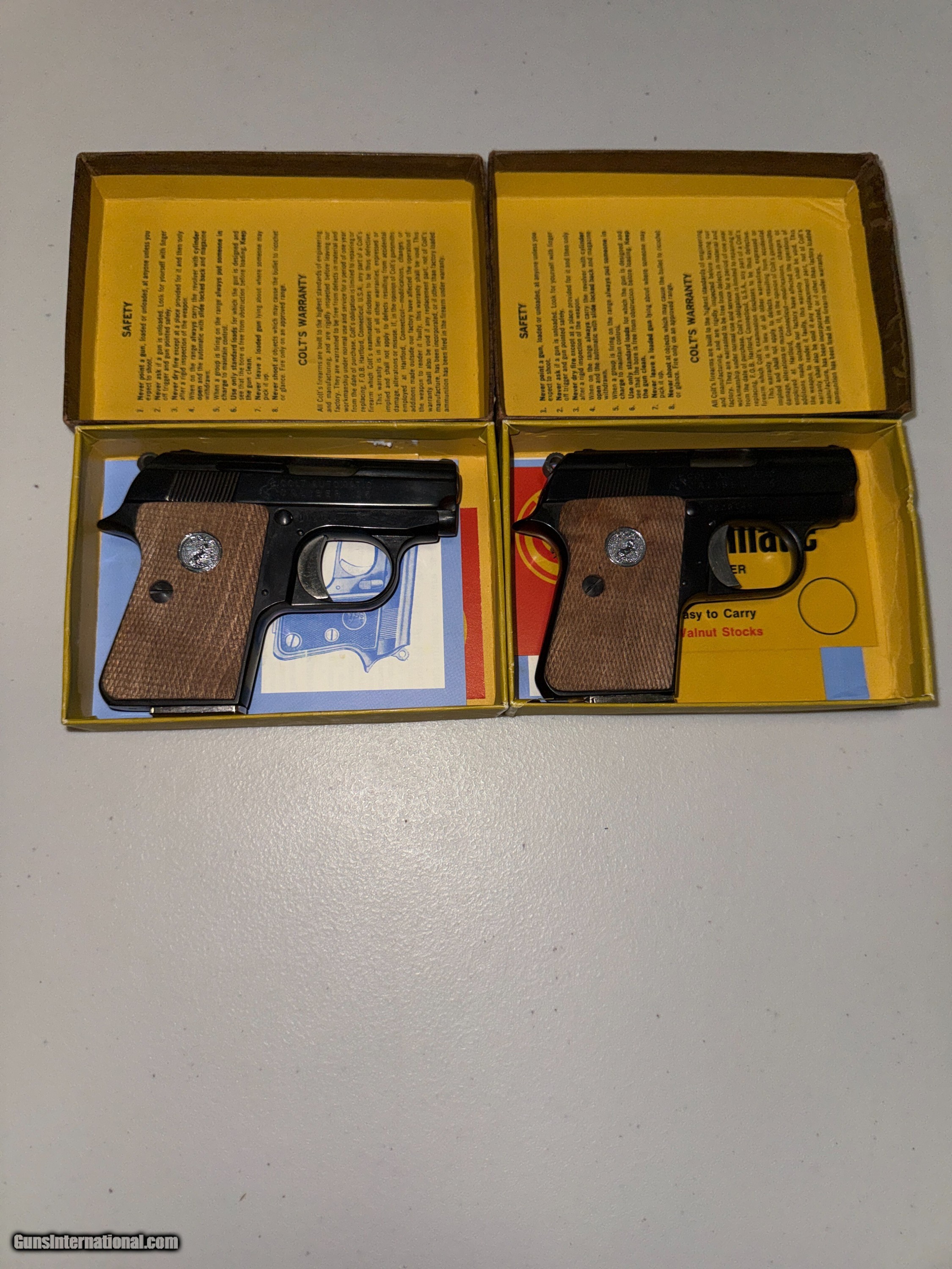 Colt 25 Auto Consecutively Serial Number Pair for sale