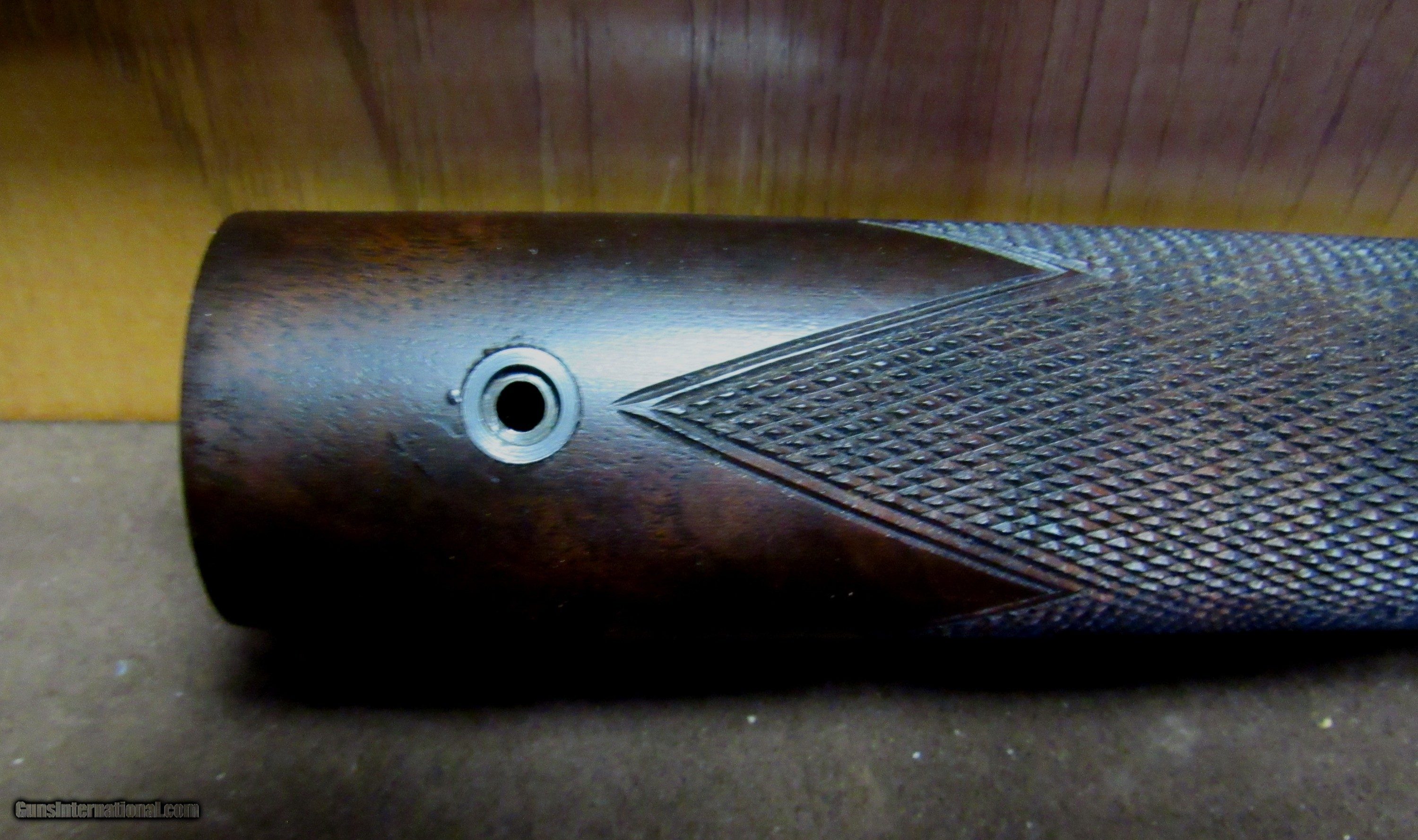 Finished, Checkered Figured Walnut Fore End with Schnabel Fore End Tip ...