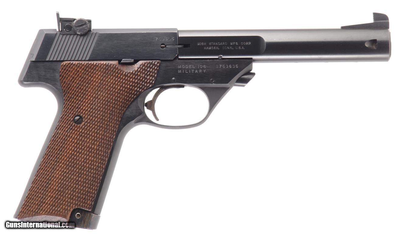HIGH STANDARD MODEL 106 MILITARY SUPERMATIC TOURNAMENT .22 TARGET PISTOL