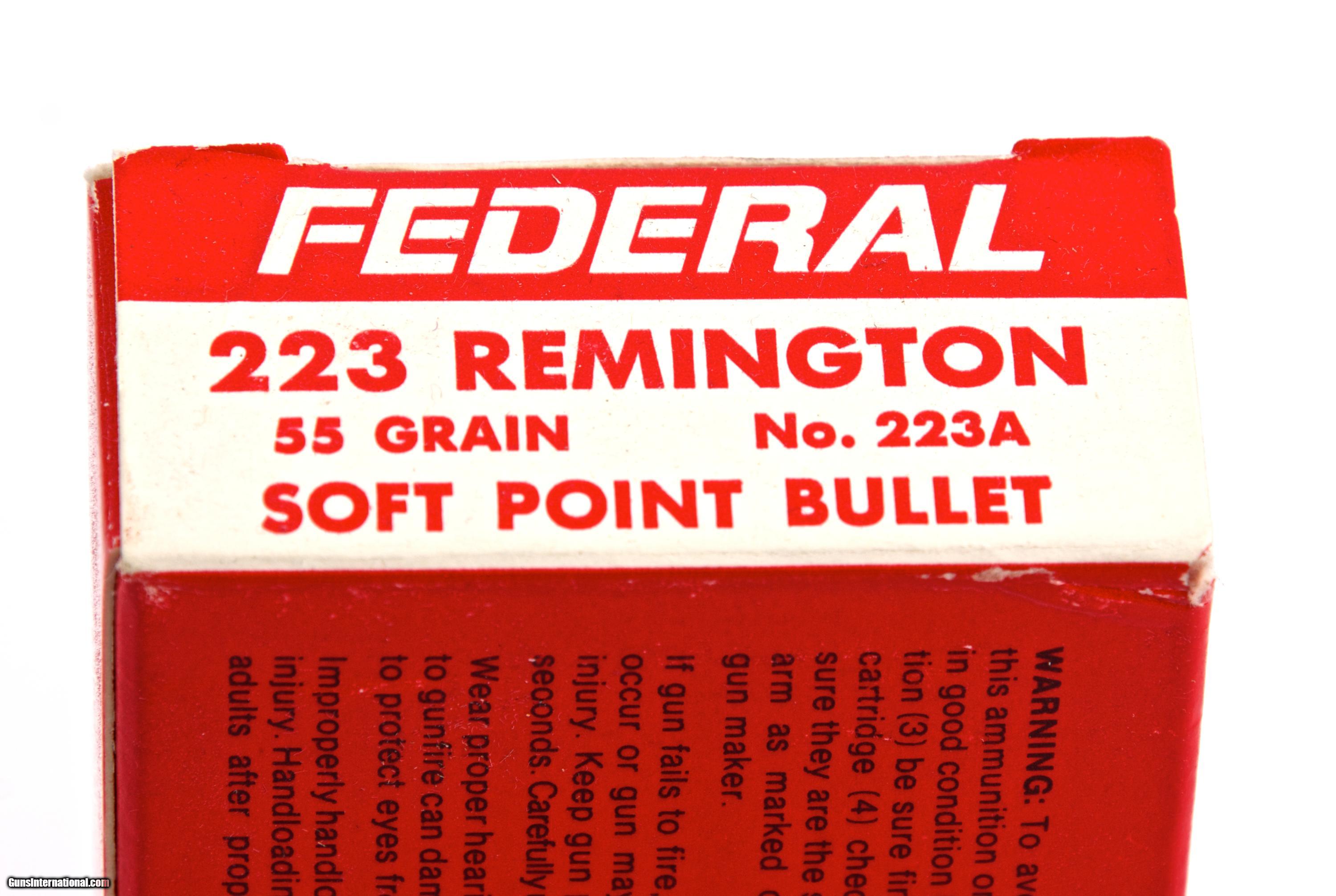 FEDERAL .223 REMINGTON 55 GRAIN SOFT POINT AMMO ; 4 BOXES OF 20