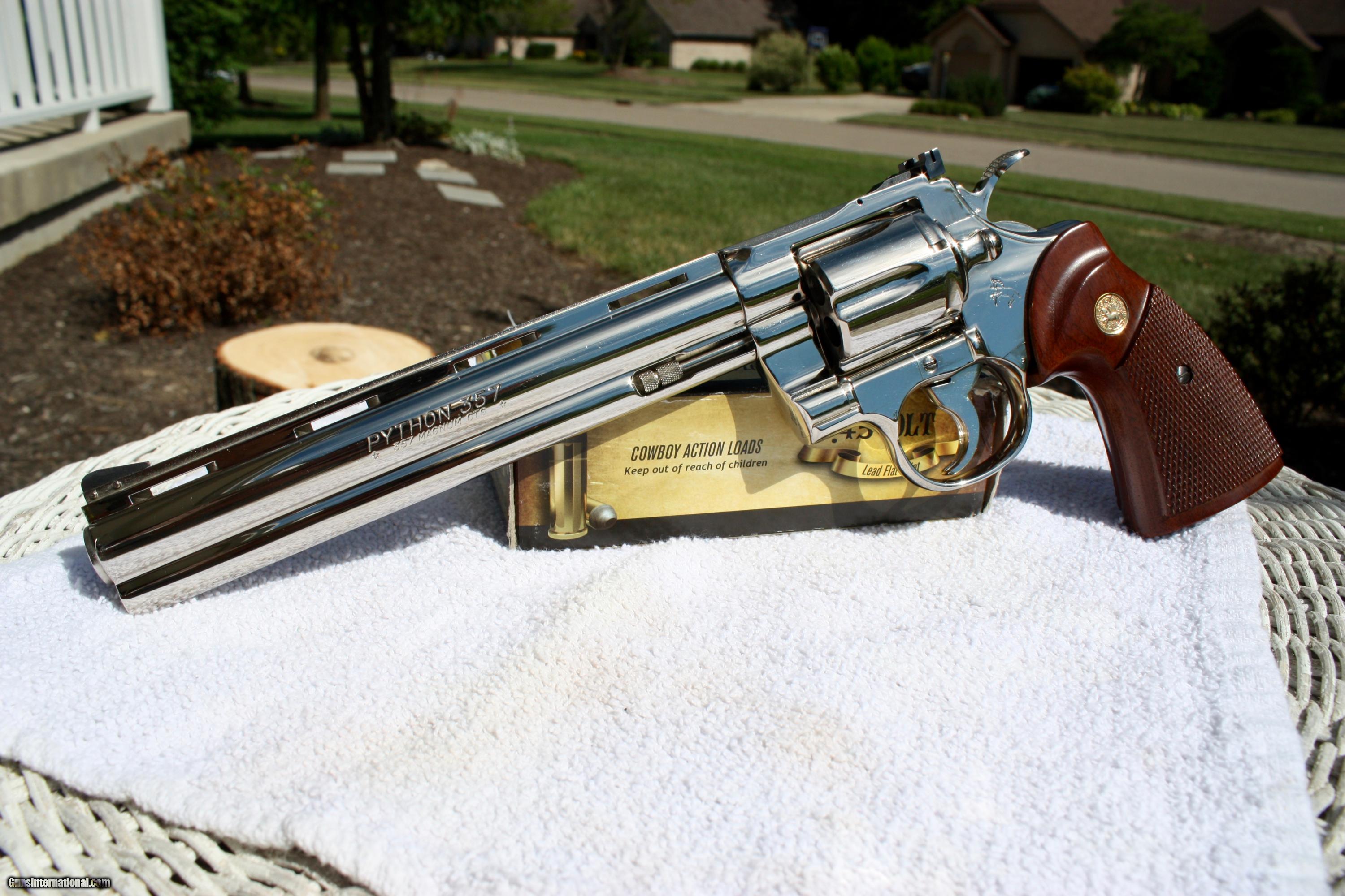 Colt Python 8" Nickel Original Box Complete-Collector Grade