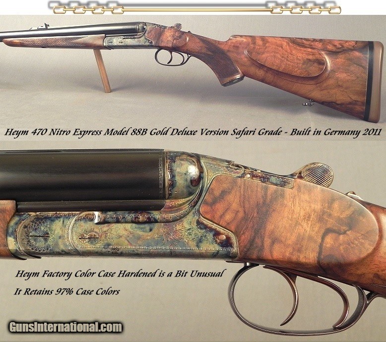 HEYM 470 N. E. MOD 88B GOLD DELUXE- DELUXE WOOD- CASE COLORED- 26 ...