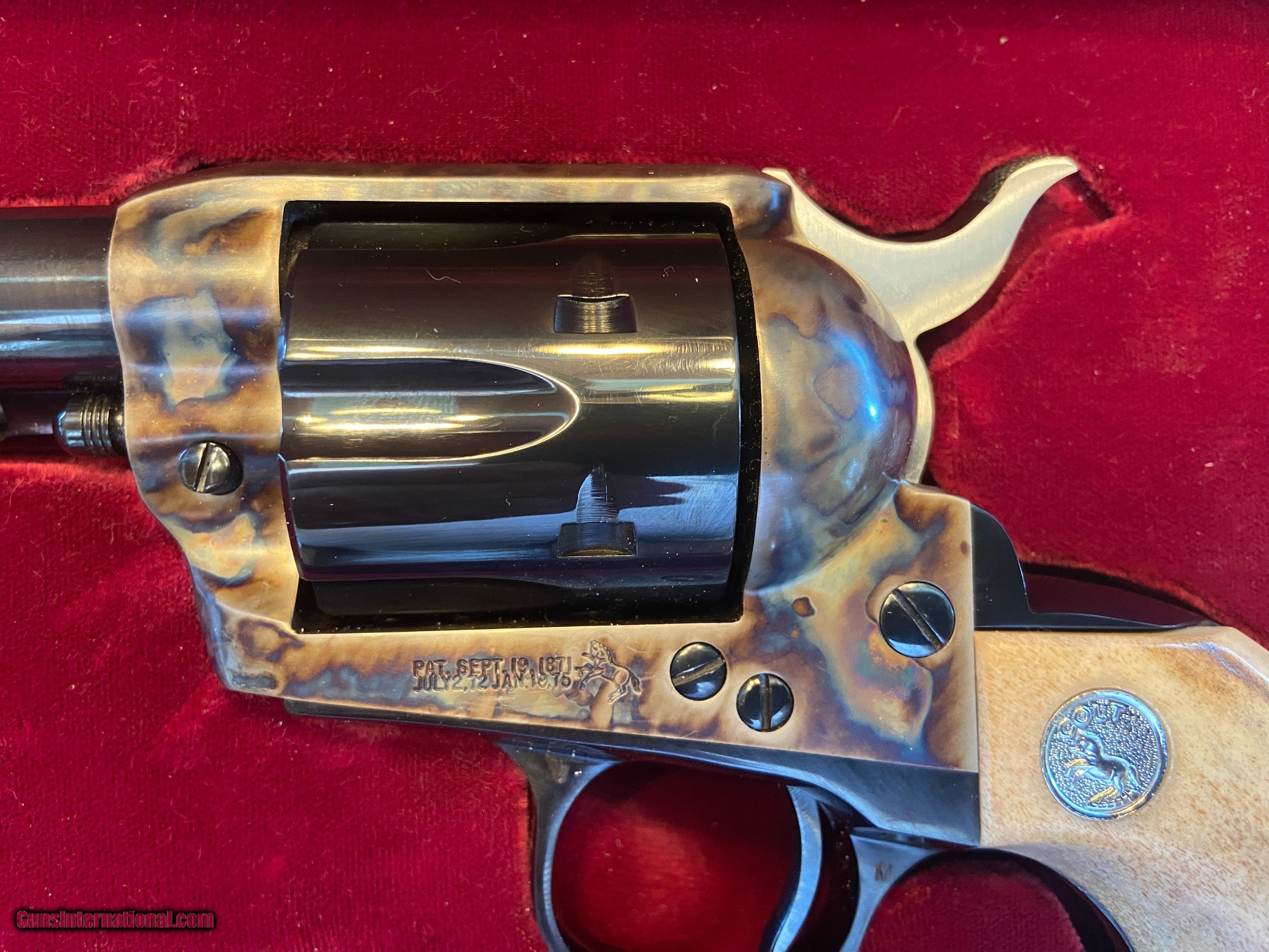 COLT SAA 5 1/2" 45 LC -- SAMBAR STAG GRIPS IN PRESENTATION COLT CASE ...