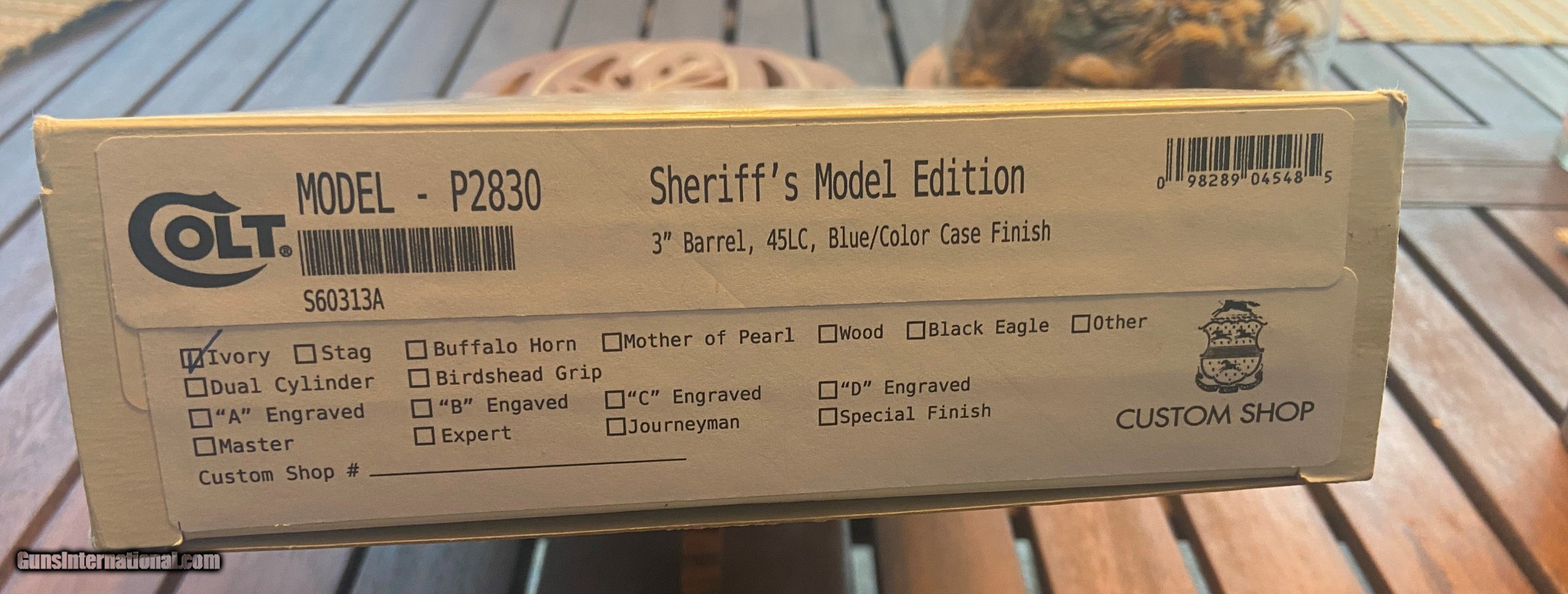 COLT SAA SHERIFFS MODEL -- .45 LC -- COLT CUSTOM SHOP -- 3" CASE COLOR ...