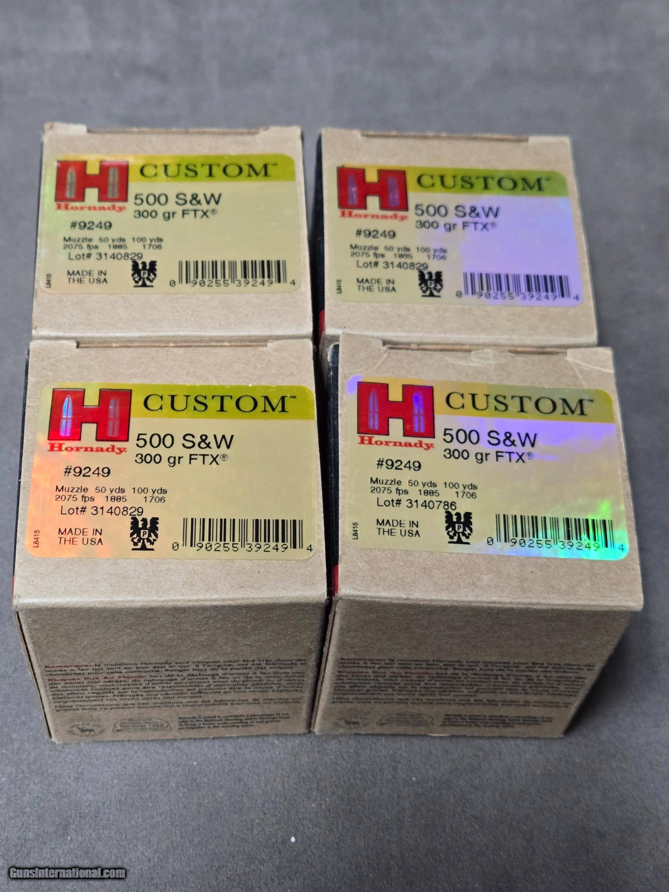 Hornady custom 500 S&W 300 gr FTX 80 Rounds