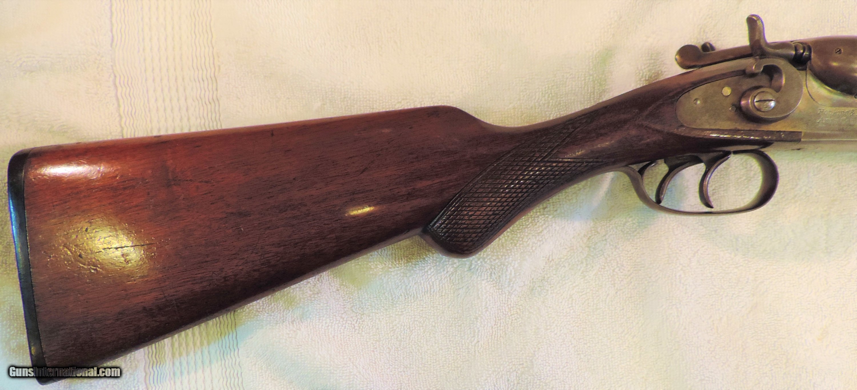 Hopkins And Allen Side Lock Double Hammer Breech Loading Shotgun 12 Ga