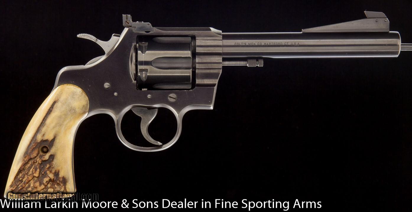 COLT Officer's Model Special .38 Special Adjustable sights, Stag grips and checkered walnut ...