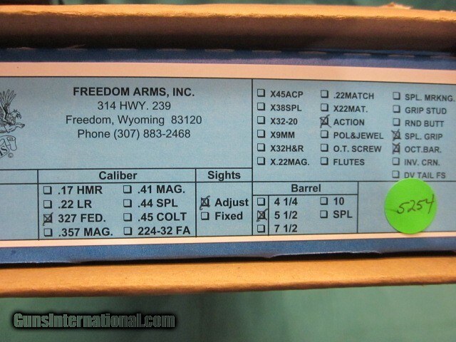 Freedom Arms Model 97 Premier .327 Federal 5 1/2" OCTAGON new in box