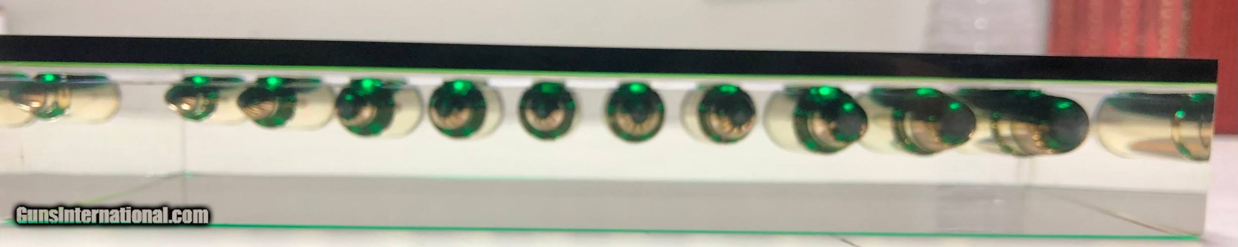 Vintage 50th Anniversary Weatherby Lucite Ammo Display GREEN Very Rare