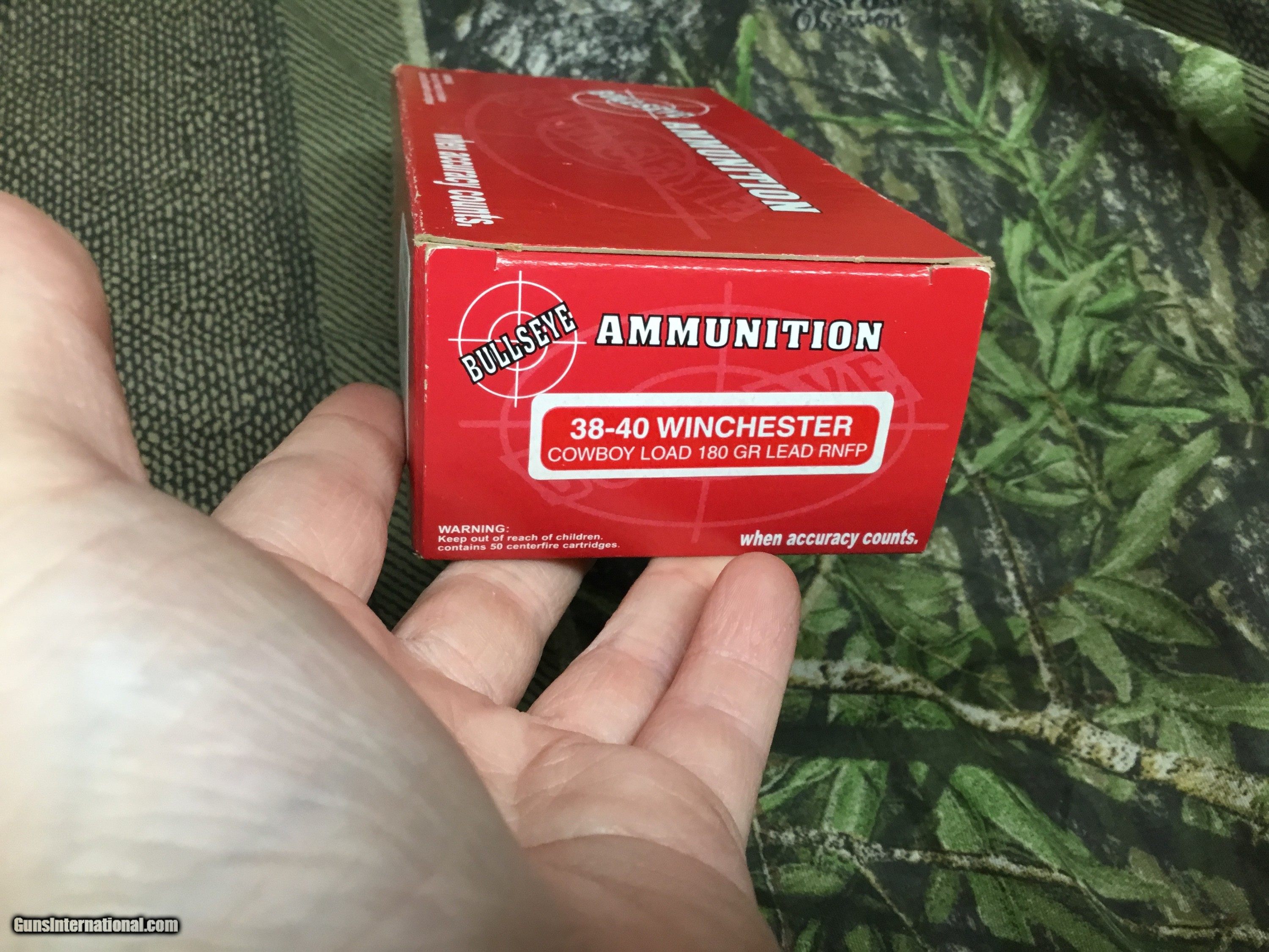 Bullseye 38-40 Winchester Cowboy Load 180 gr Lead RNFP Ammo 100 rounds