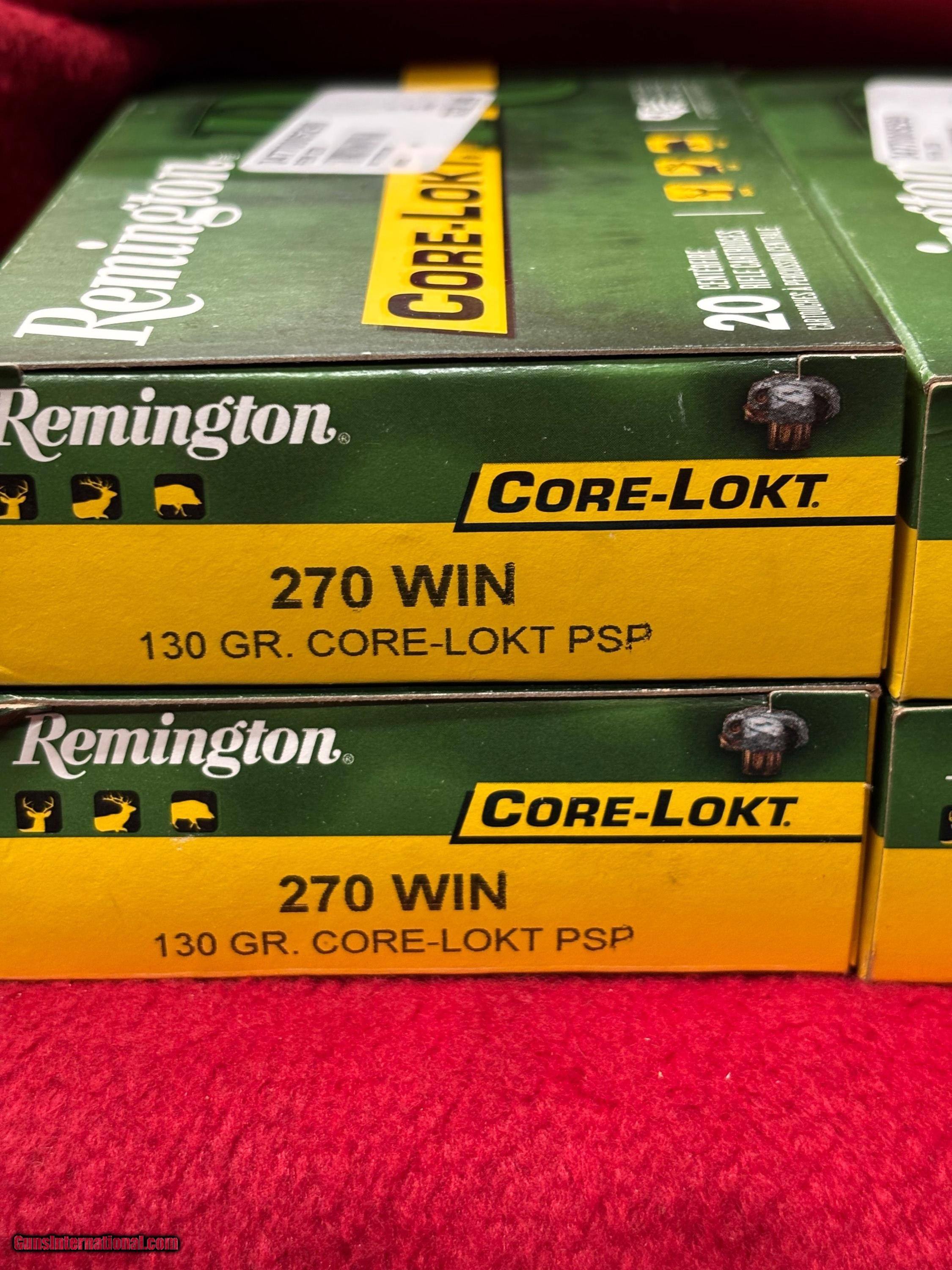 Remington 270 Winchester 130 gr. Core-Lokt PSP.....80 rounds for sale