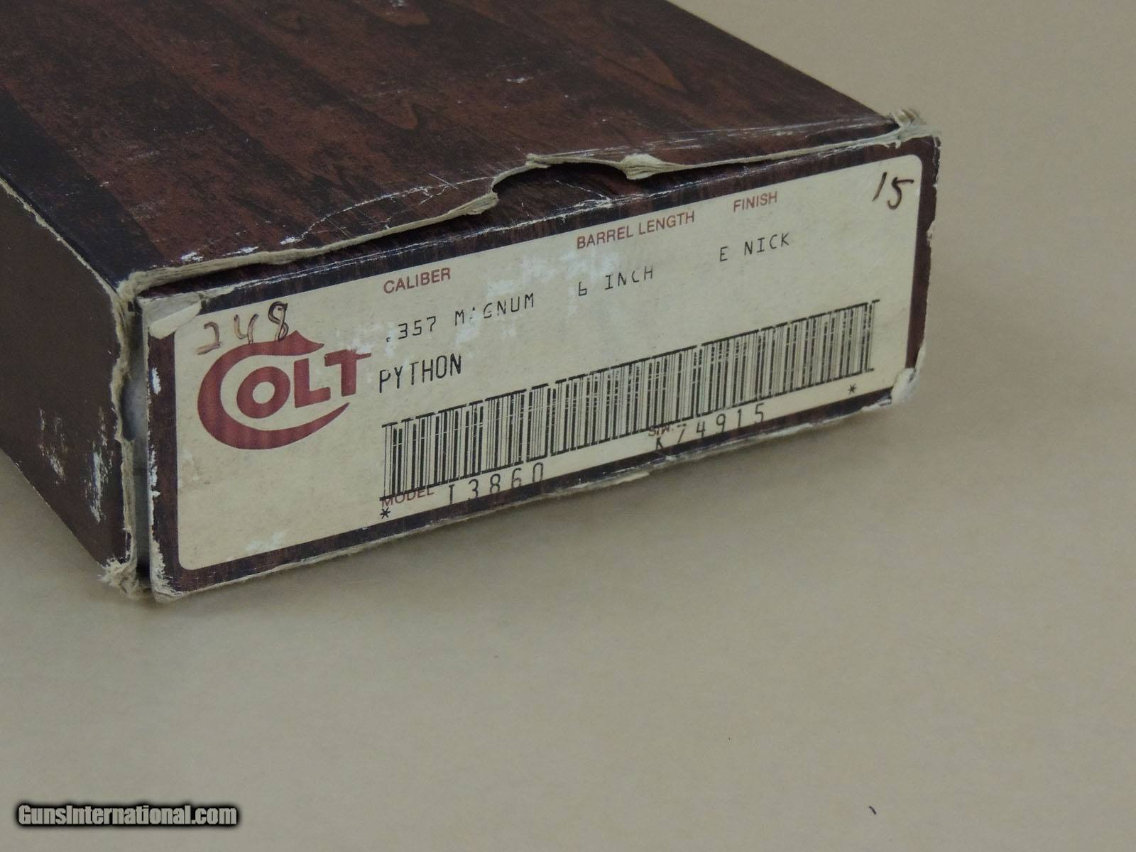 COLT PYTHON E NICKEL .357 MAGNUM REVOLVER IN BOX (INVENTORY#10267)