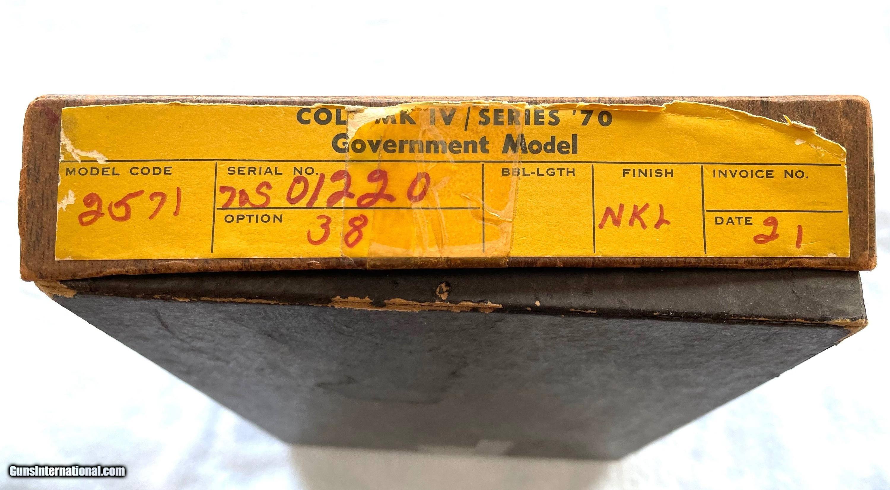 COLT SERIES 70 GOVERNMENT MODEL 1911 AUTO PISTOL IN .38 SUPER for sale