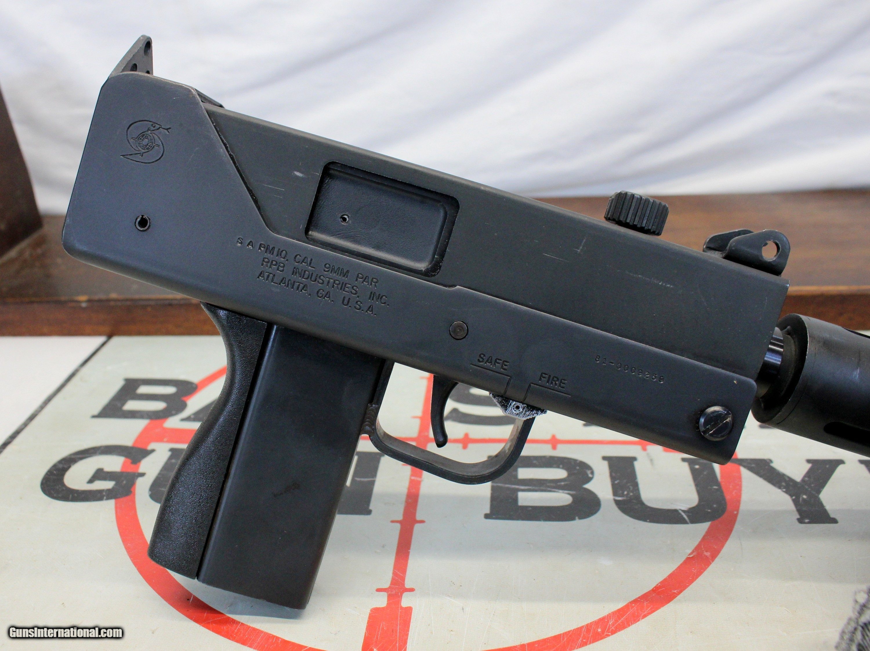 vintage Cobray (RPB) MAC-10 semi-auto pistol 9mm M10 OPEN BOLT