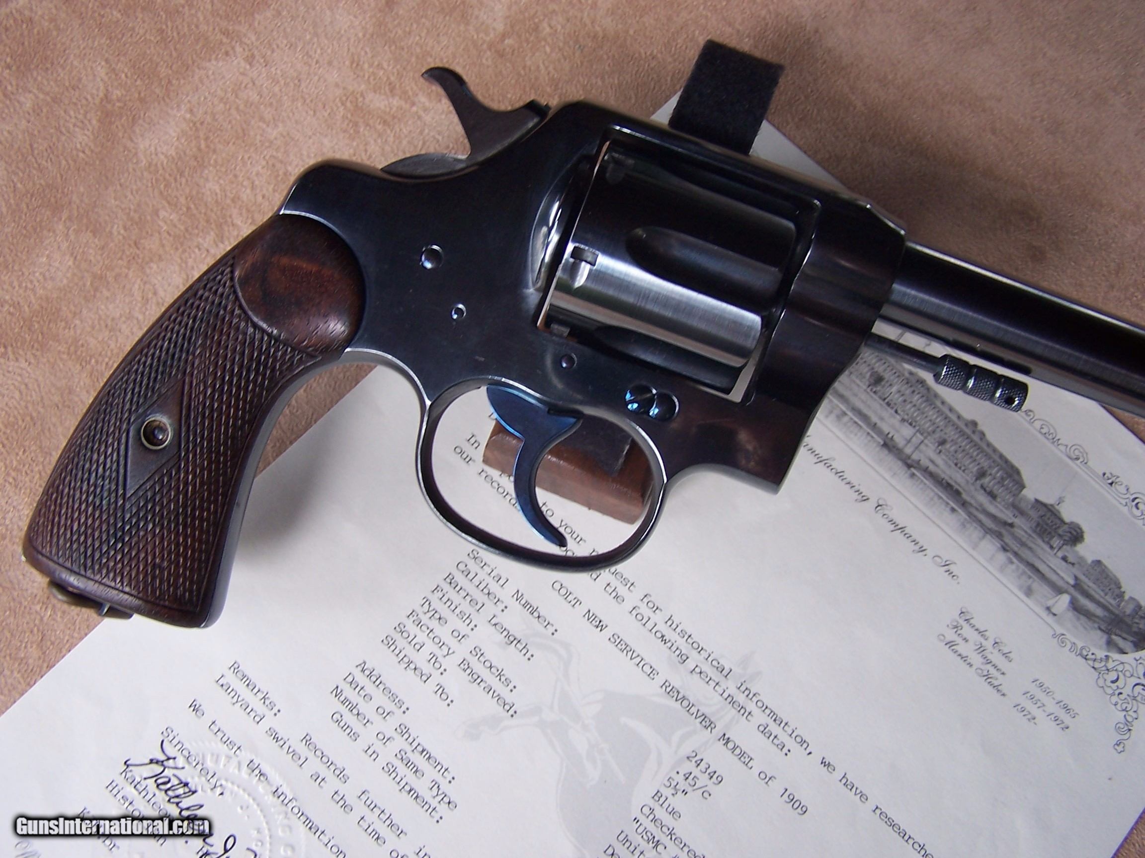 Very Rare Colt United States Marine Corps New Service 1909 D.A. 45 Colt ...