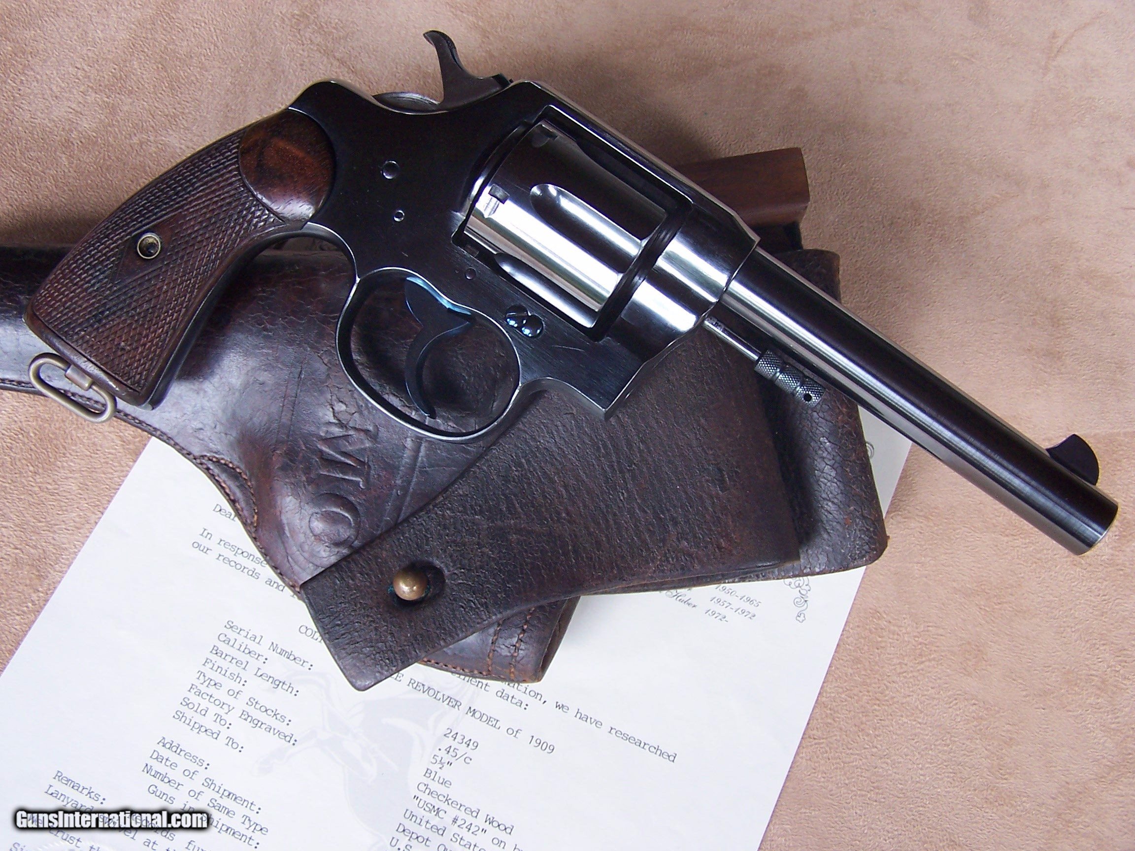 Very Rare Colt United States Marine Corps New Service 1909 D.A. 45 Colt ...