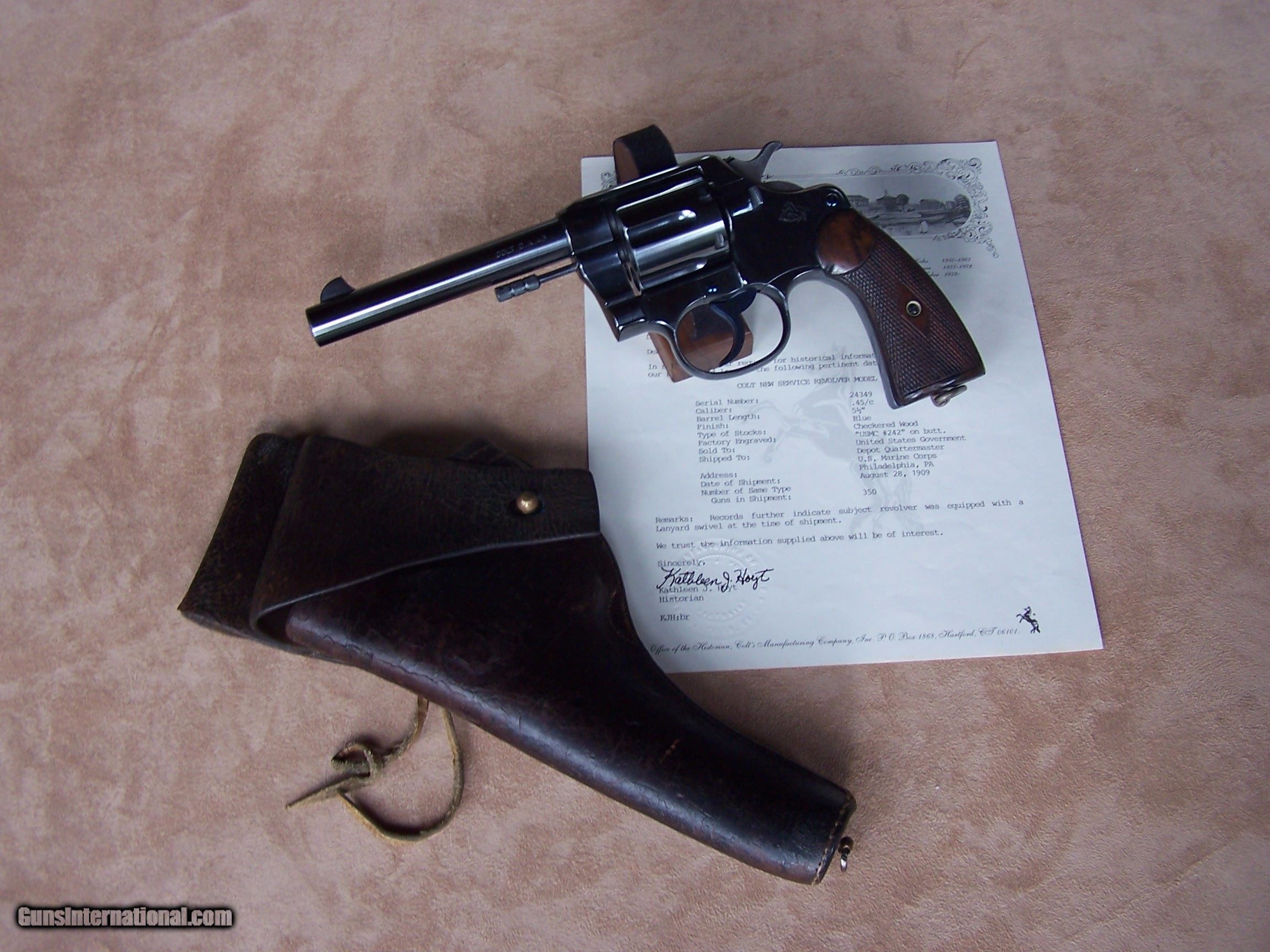 Very Rare Colt United States Marine Corps New Service 1909 D.A. 45 Colt ...