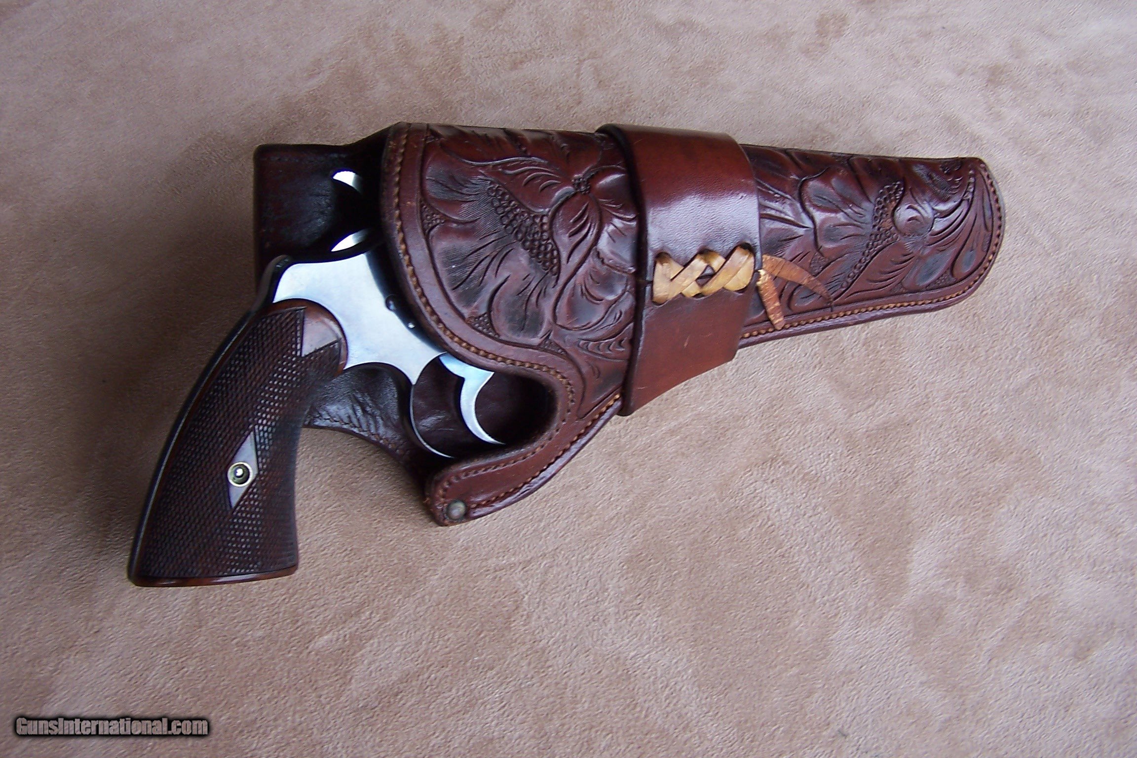 Heiser Holster carved leather for Medium size revolver i.e. Colt ...