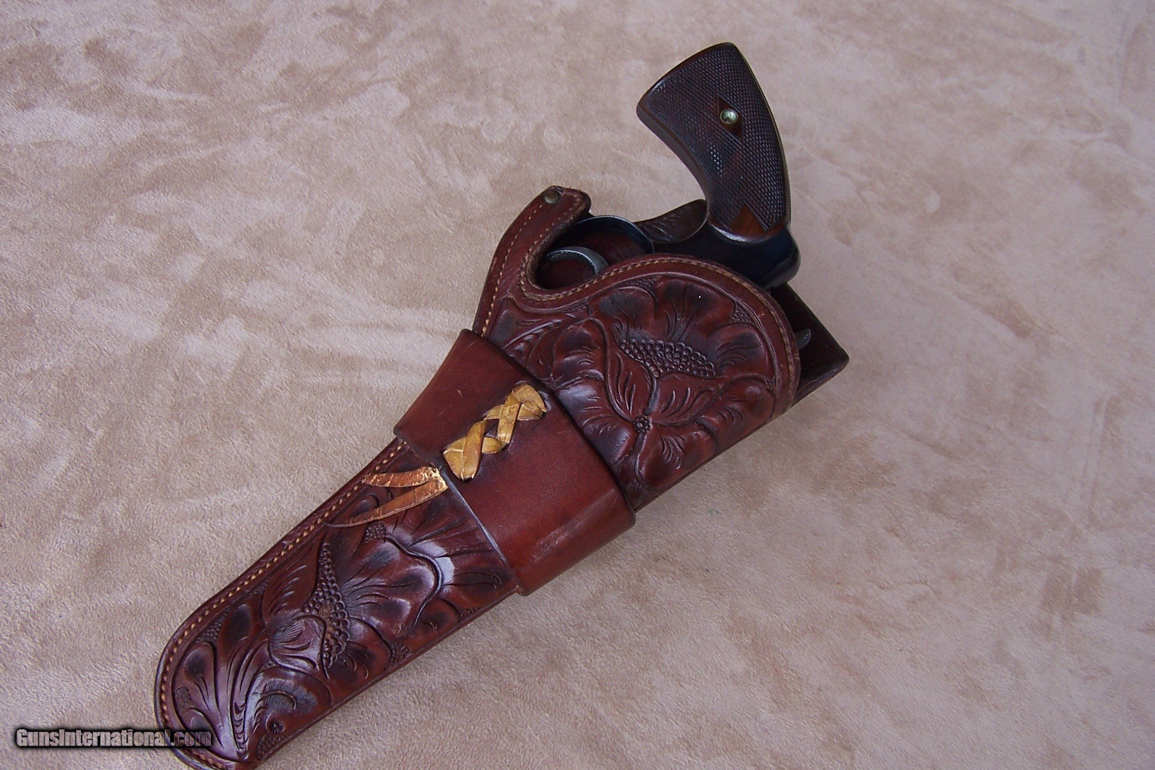 Heiser Holster carved leather for Medium size revolver i.e. Colt ...