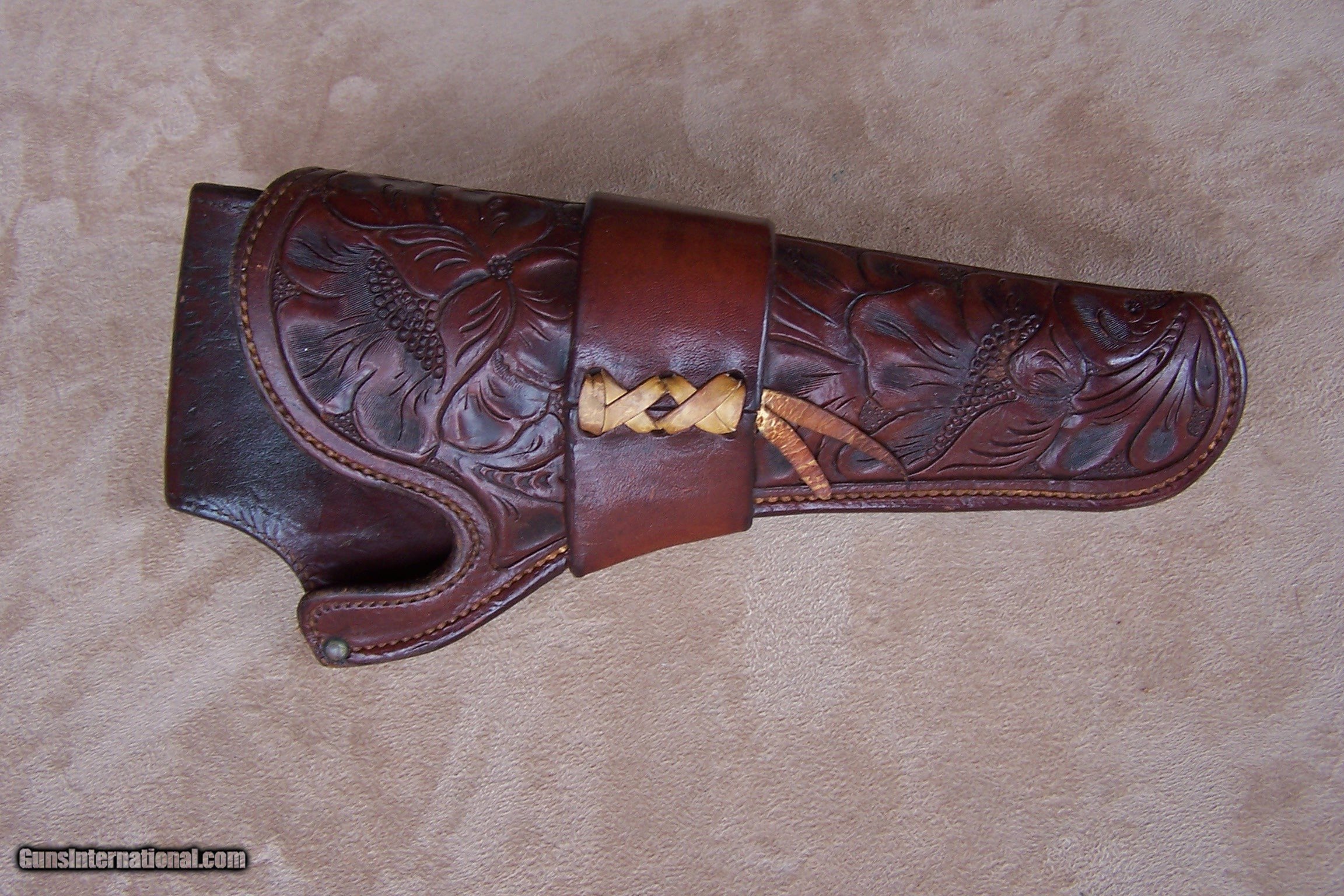 Heiser Holster carved leather for Medium size revolver i.e. Colt ...