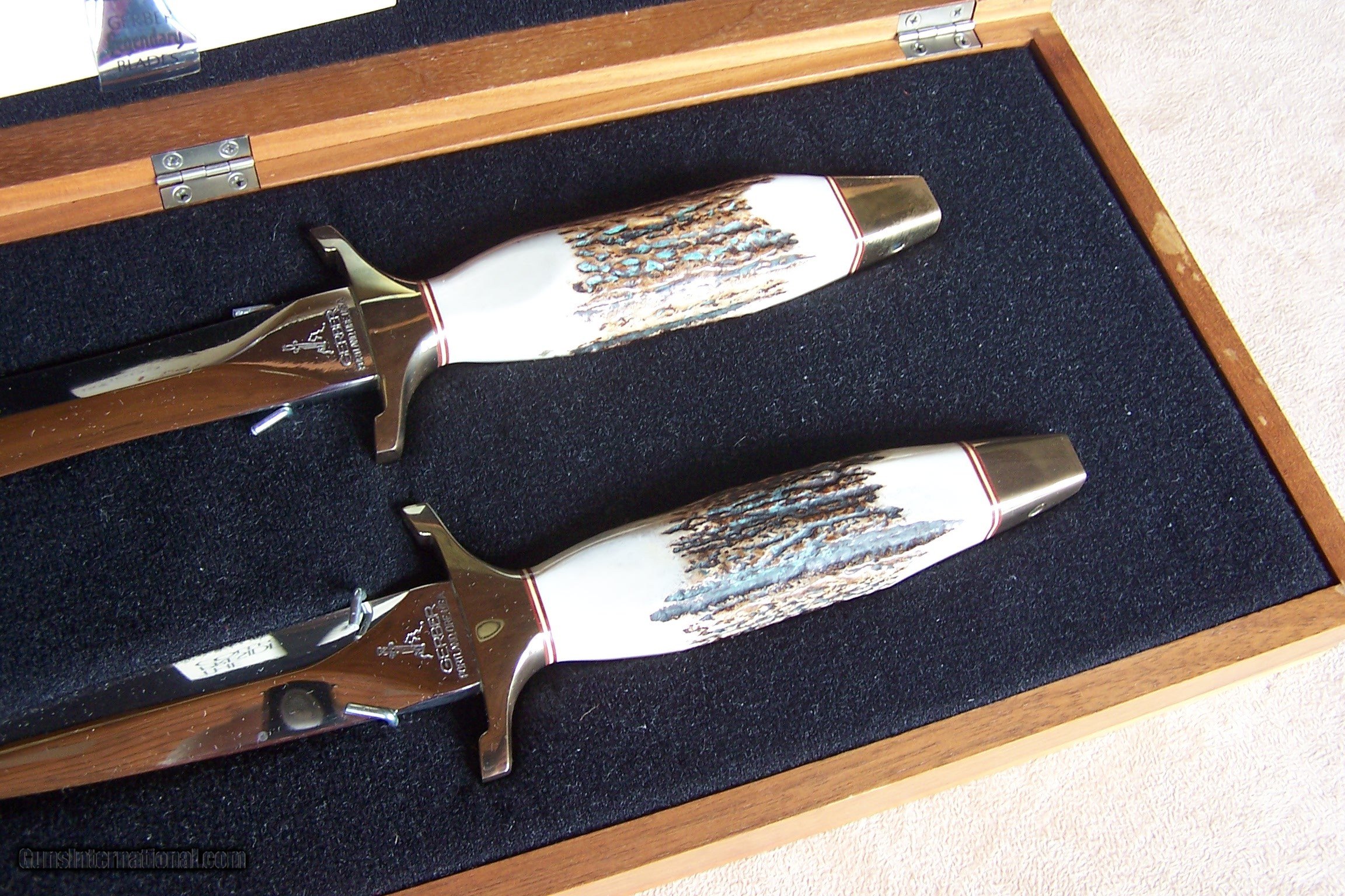 Gerber Mark I and Mark II President’s Collection Sambar Stag Handle ...