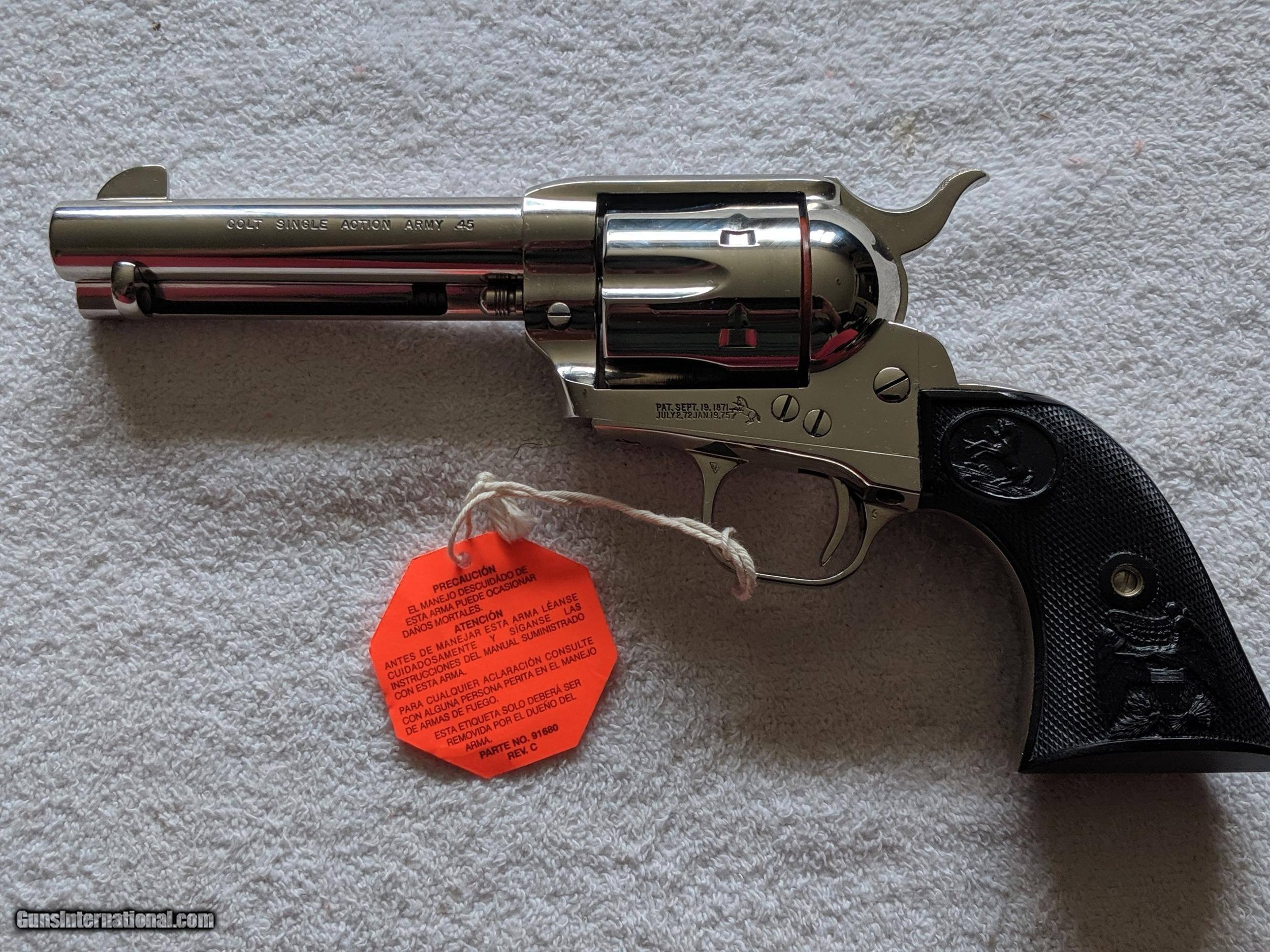 Colt SAA 3rd Gen 4.75" Nickel 45 LC NIB