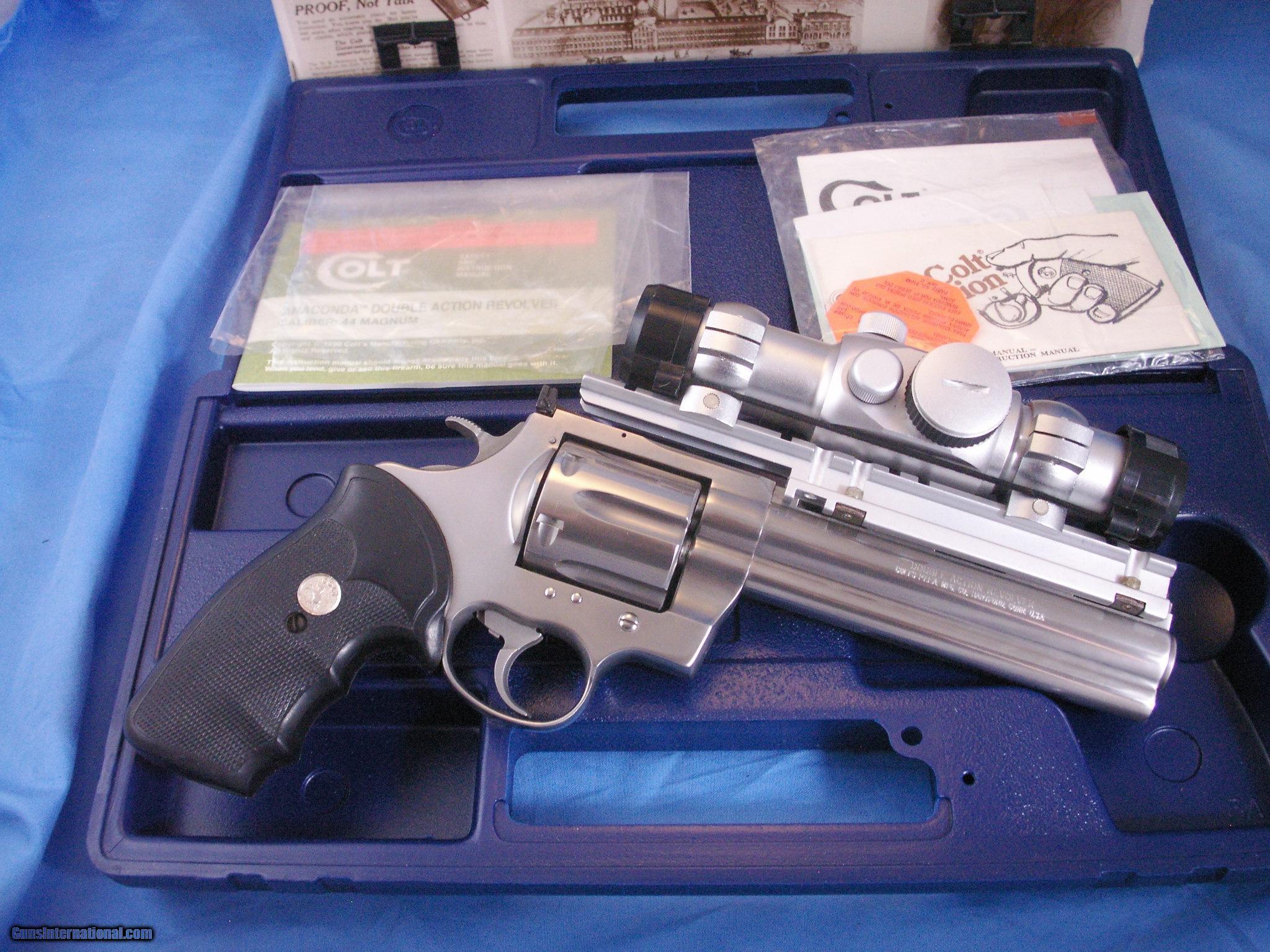 Colt Anaconda Stainless Steel Revolver with Mount/Scope