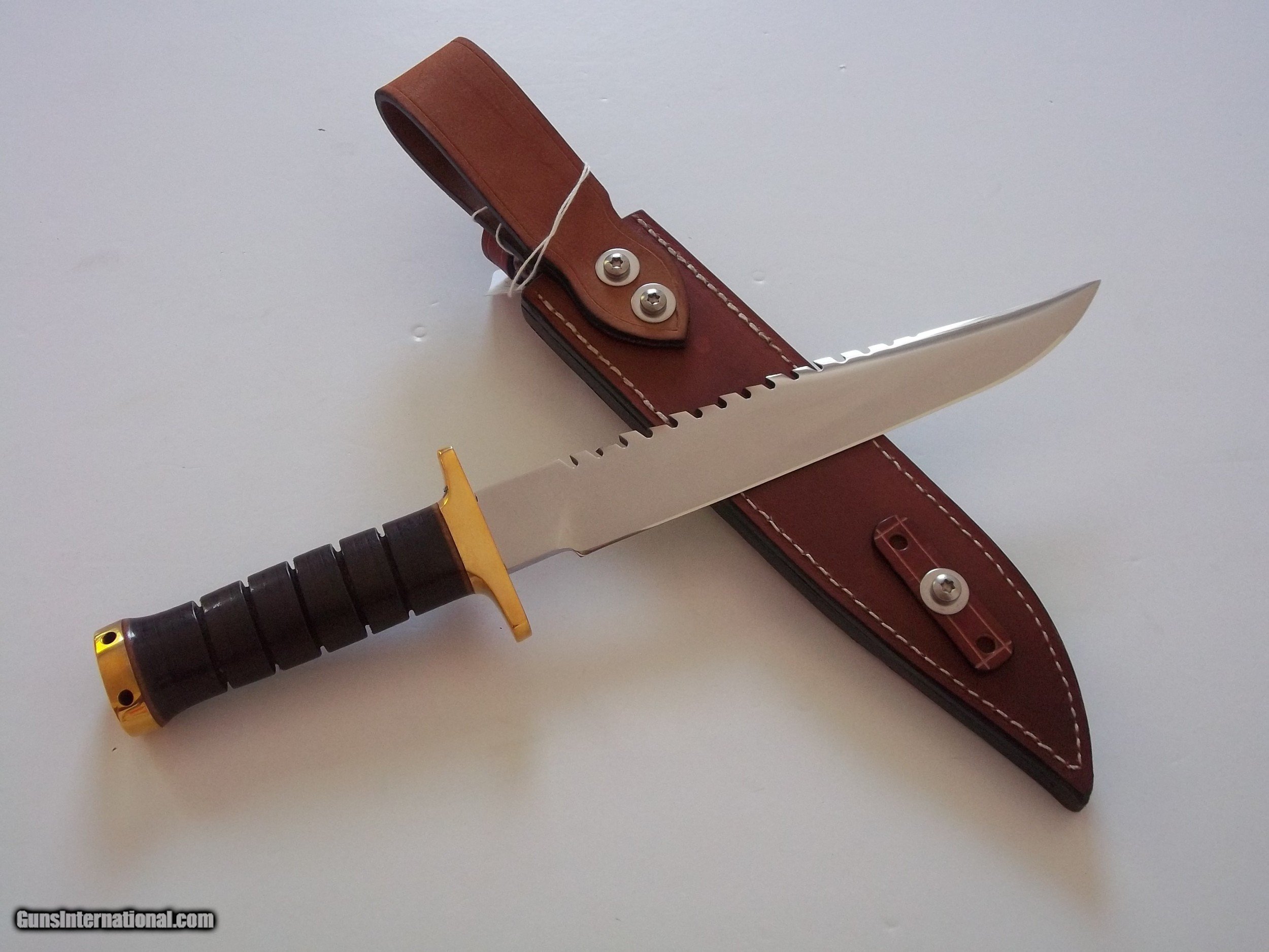JEAN TANAZACQ VINTAGE "BAVI 2" CUSTOM SURVIVAL KNIFE LEATHER HANDLE ...