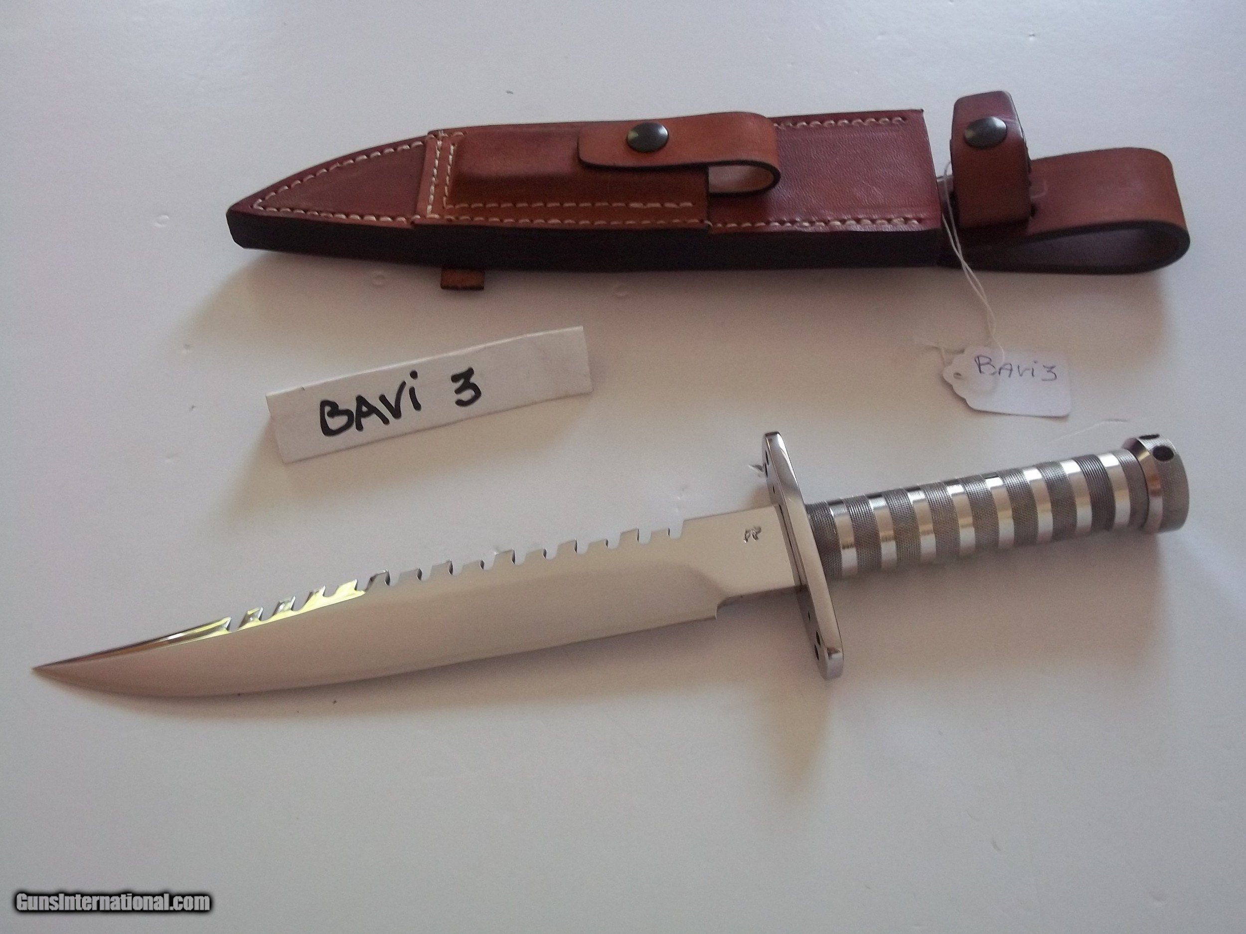 JEAN TANAZACQ VINTAGE "BAVI 3" SURVIVAL HOLLOW HANDLE KNIFE 1982/1983 ...