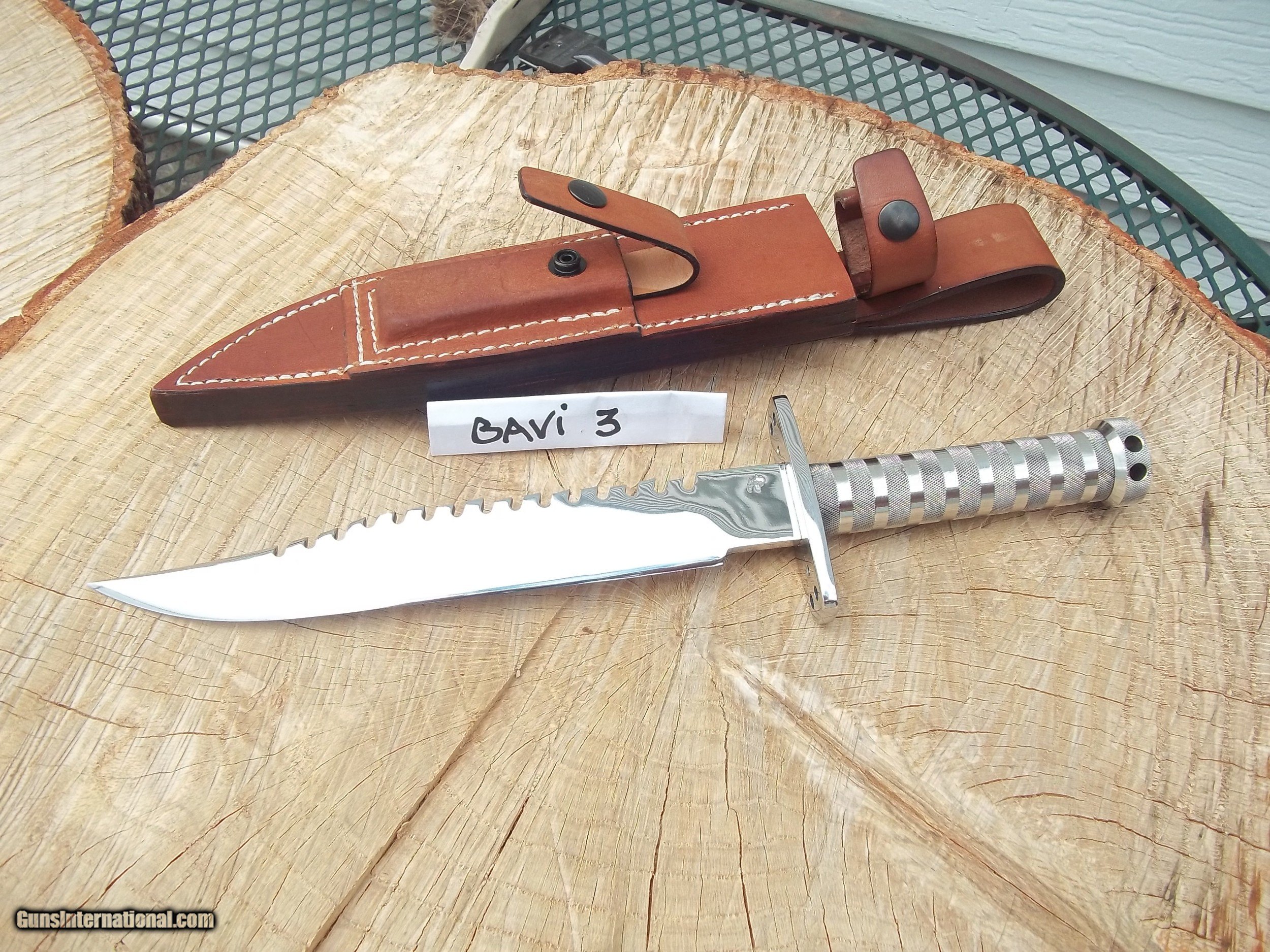 JEAN TANAZACQ VINTAGE "BAVI 3" SURVIVAL HOLLOW HANDLE KNIFE 1982/1983 ...