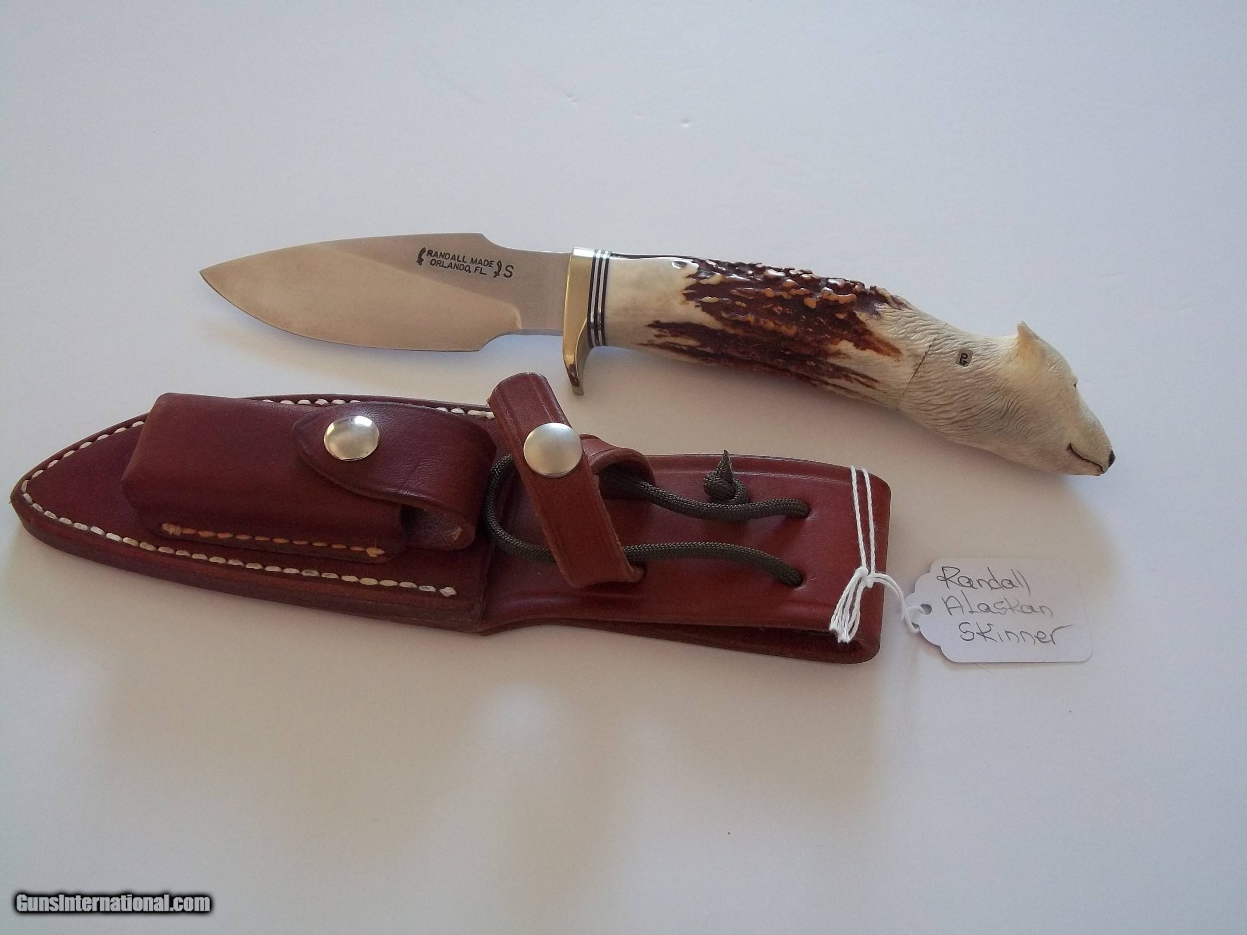 Randall Model # 11 Alaskan Skinner Sambar Stag Handle Carved Polar Bear