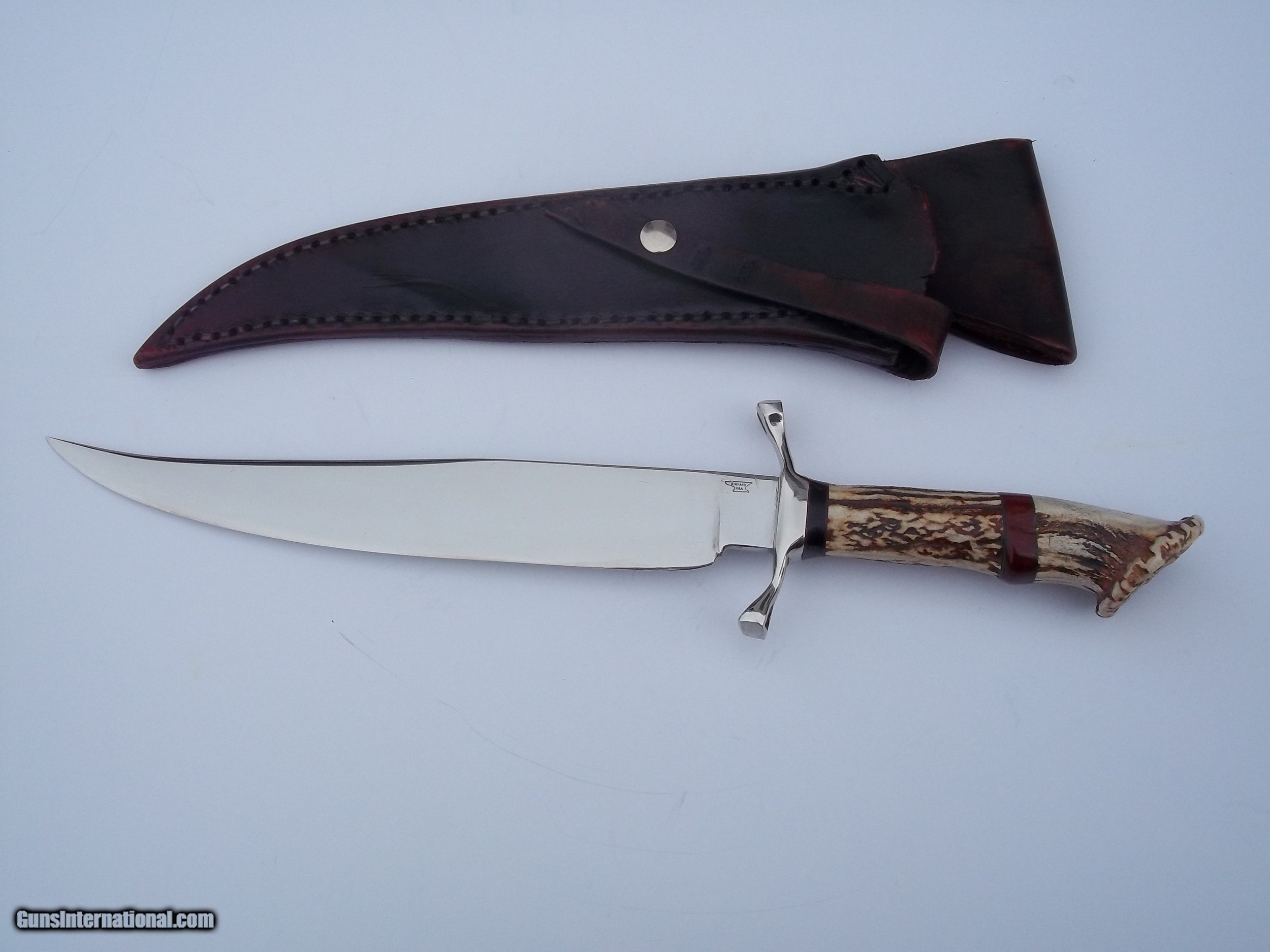 James L. Batson,Jr. "Desert Storm" Bowie German Silver Guard Crown Stag ...