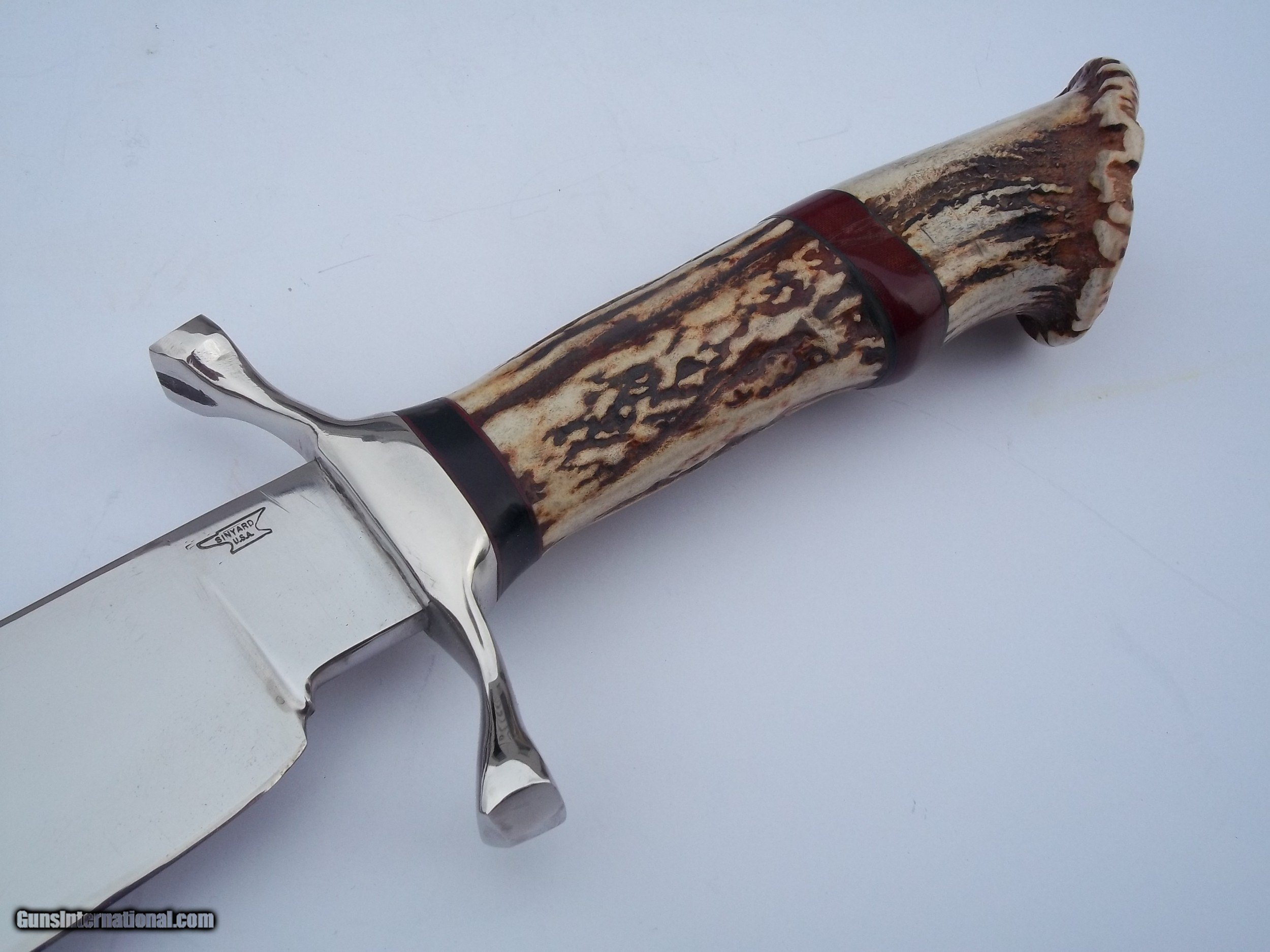 James L. Batson,Jr. "Desert Storm" Bowie German Silver Guard Crown Stag ...