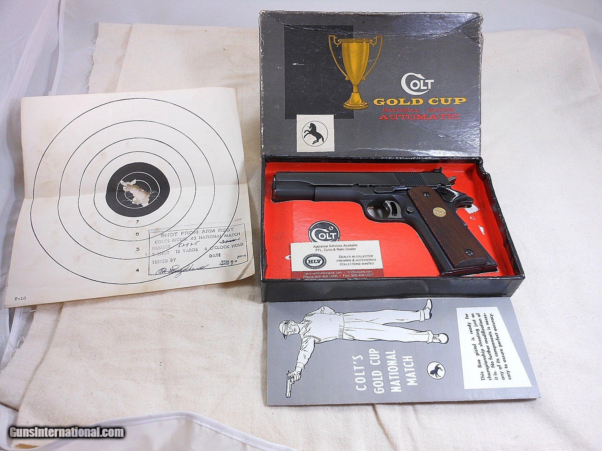 Colt National Match 45 A.C.P. Gold Cup Model With Box And Papers