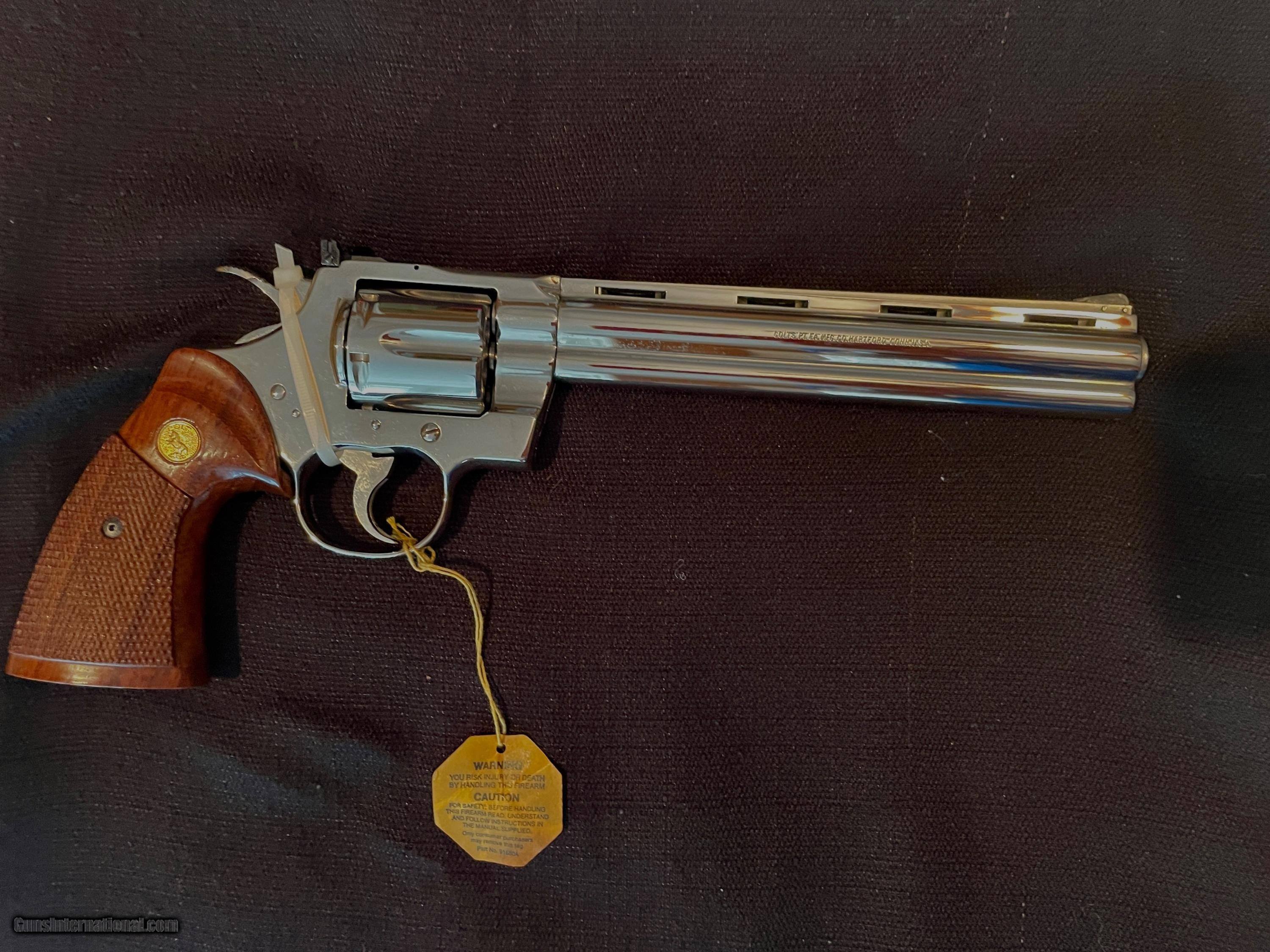 Vintage Collector Quality Colt Python 8" bbl Nickel Finish
