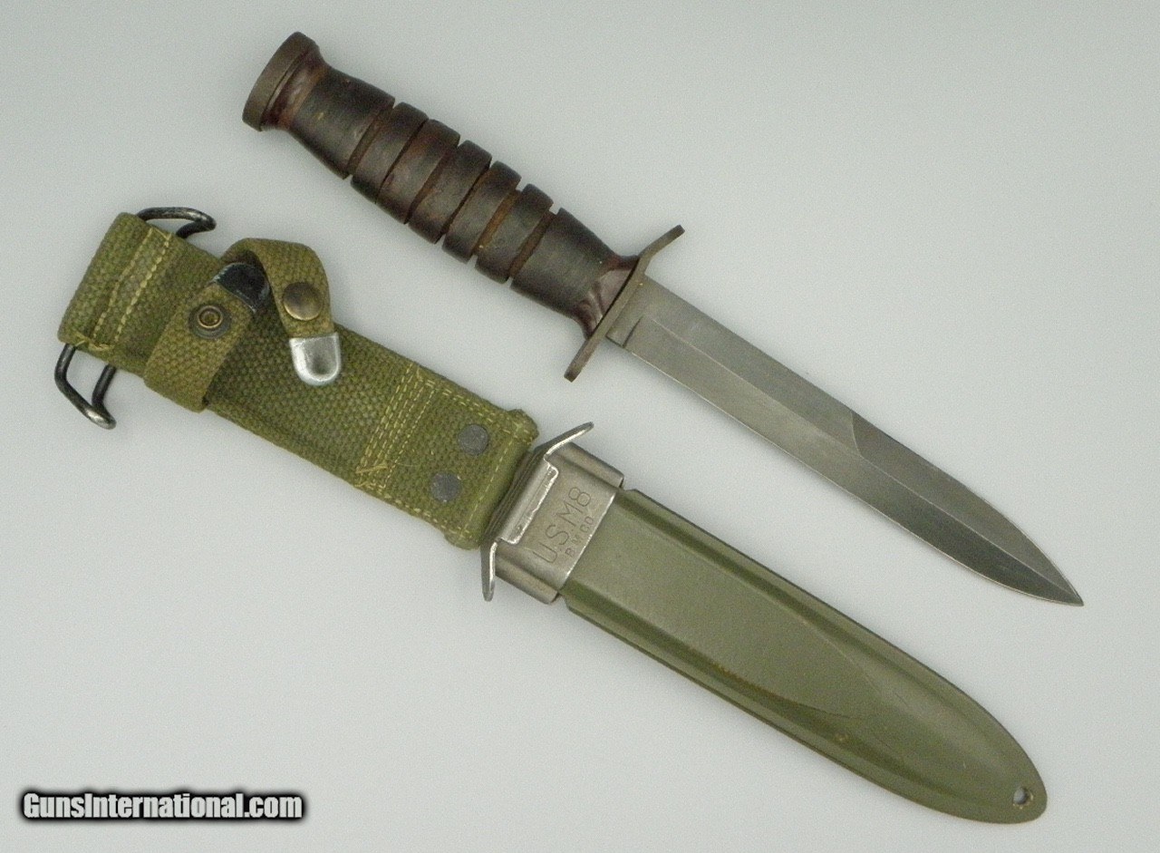 WW2 Vintage Imperial M3 Fighting Trench Knife & Scabbard