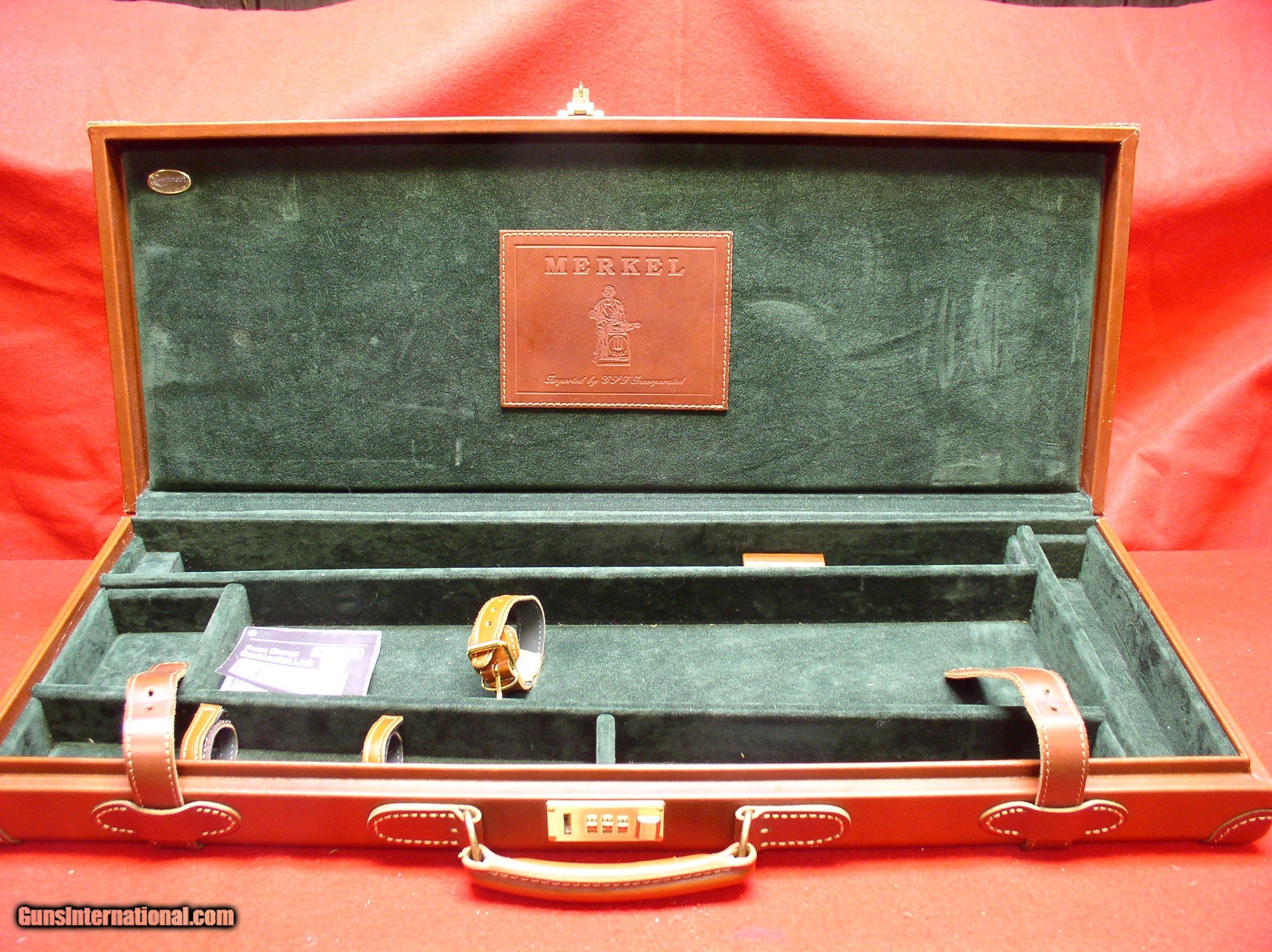 MERKEL DOUBLE RIFLE ALL LEATHER CASE