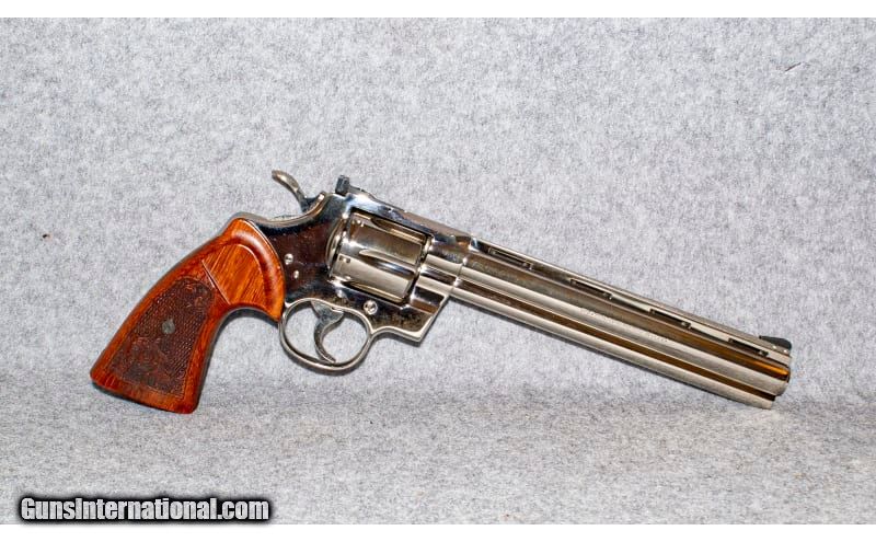 Colt~Python Nickel~.357 Magnum 8" Barrel