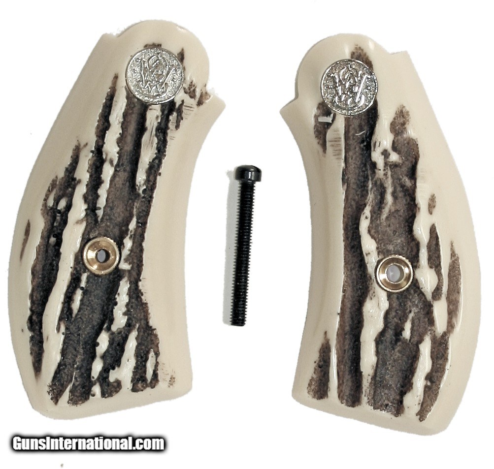 Smith & Wesson .38 Break Open Revolver Stag-Like Grips With Medallions ...