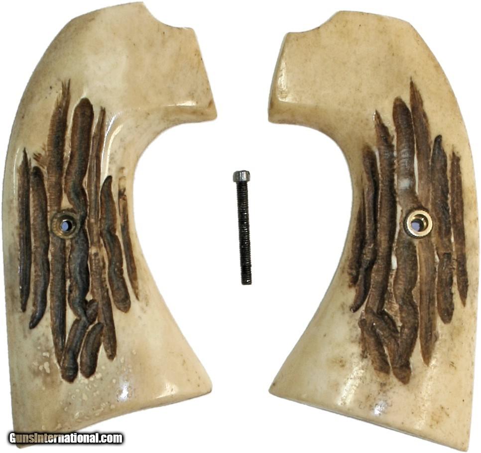 Colt Bisley SA Real Sambar Stag Grips, Aged for sale