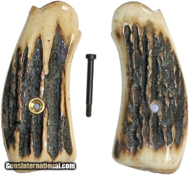 Smith & Wesson .38 Lemon Squeezer Real Old Red Stag Grips, Aged for sale