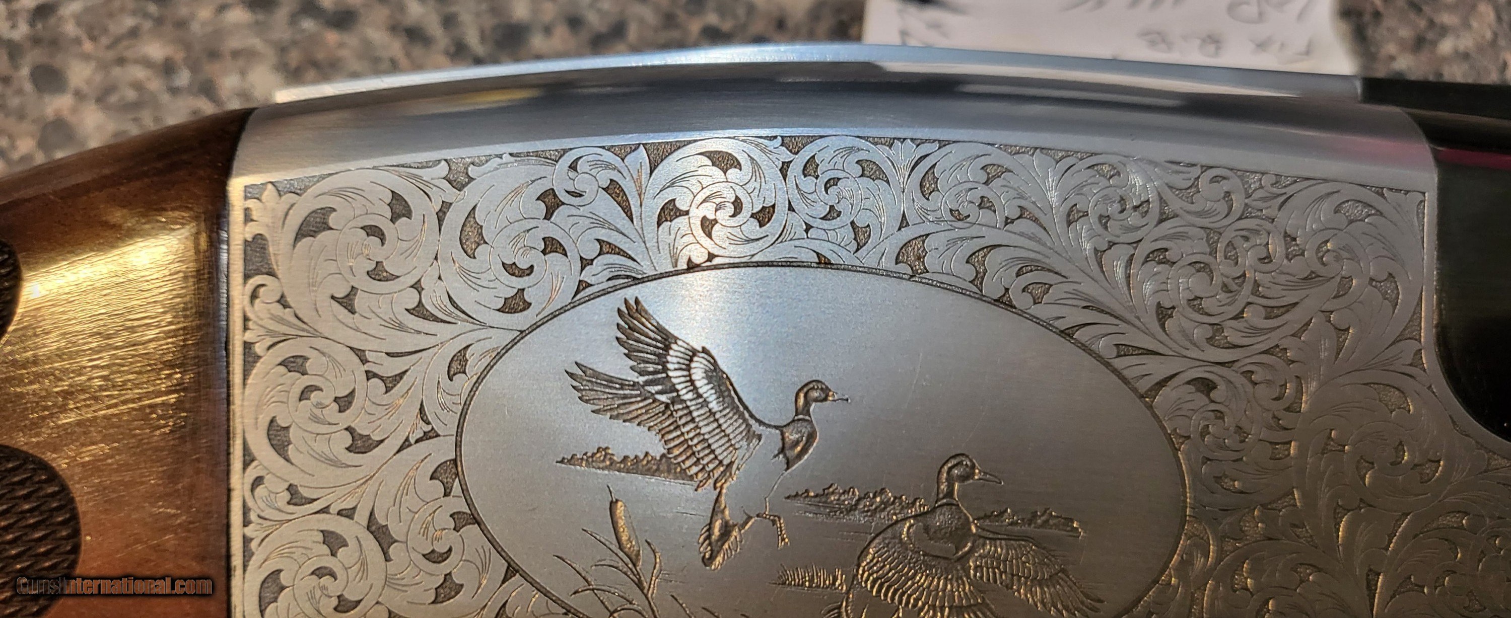 Beautiful engraved desimone ts 2000 trap gun silver sietz bowen type ...