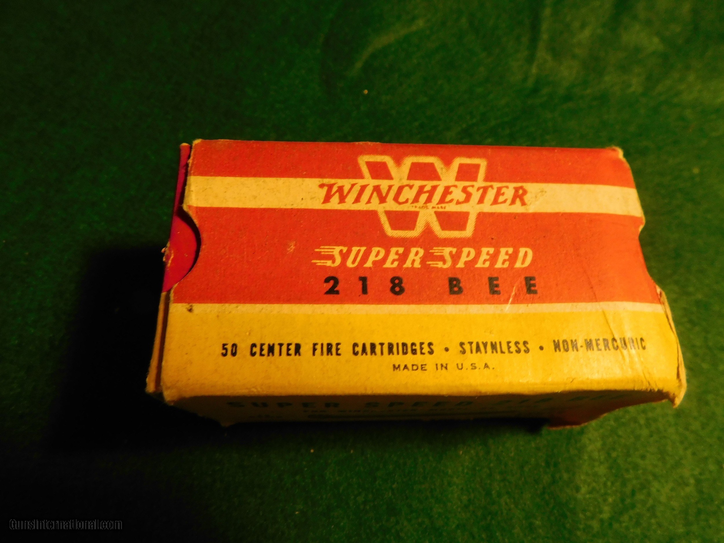 218 Bee Vintage Red and Yellow Winchester Full Box Shoot Or Display In ...