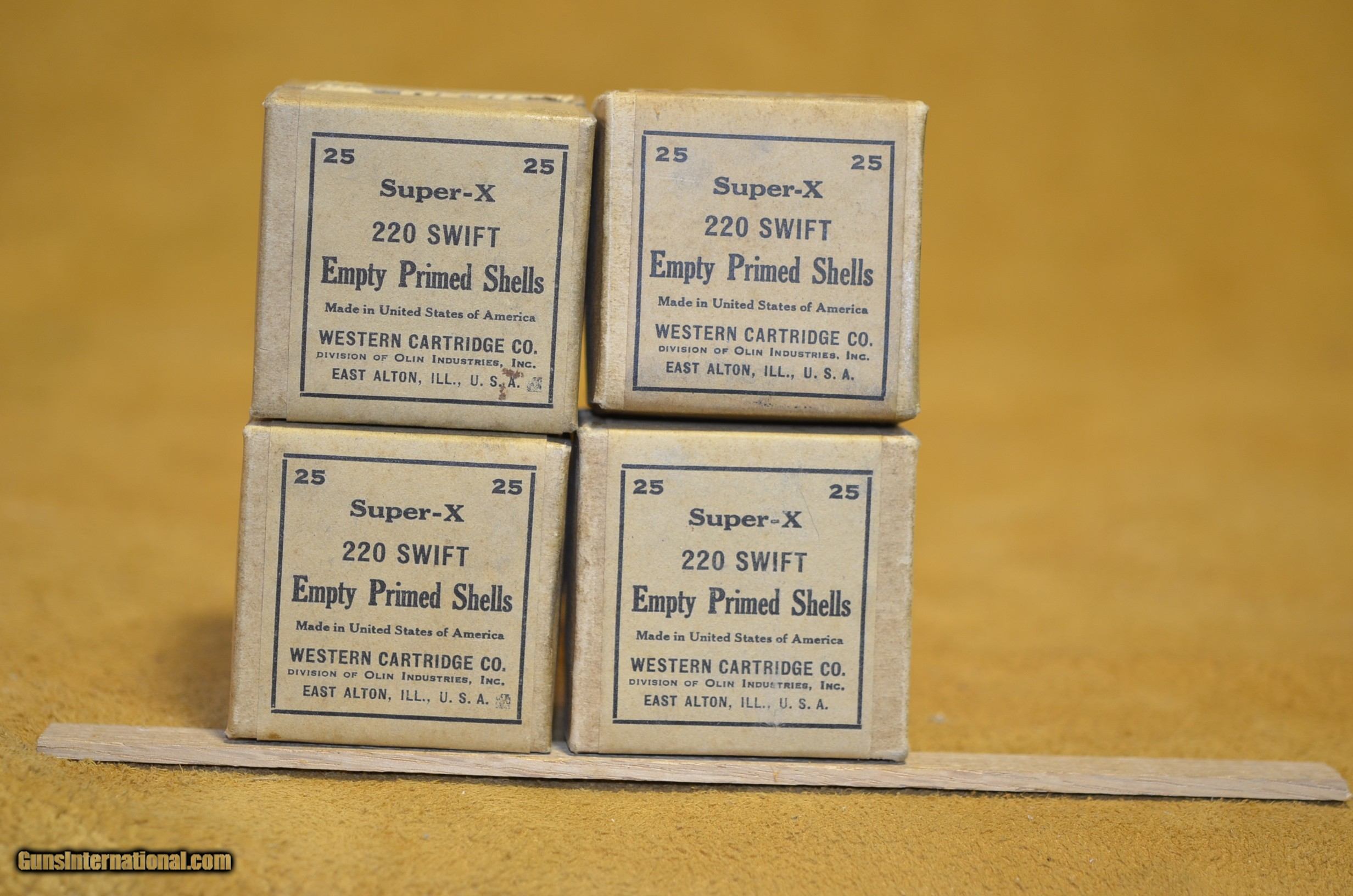 Original Super X 220 Swift Empty Primed Brass Vintage 4 boxes of 25 each