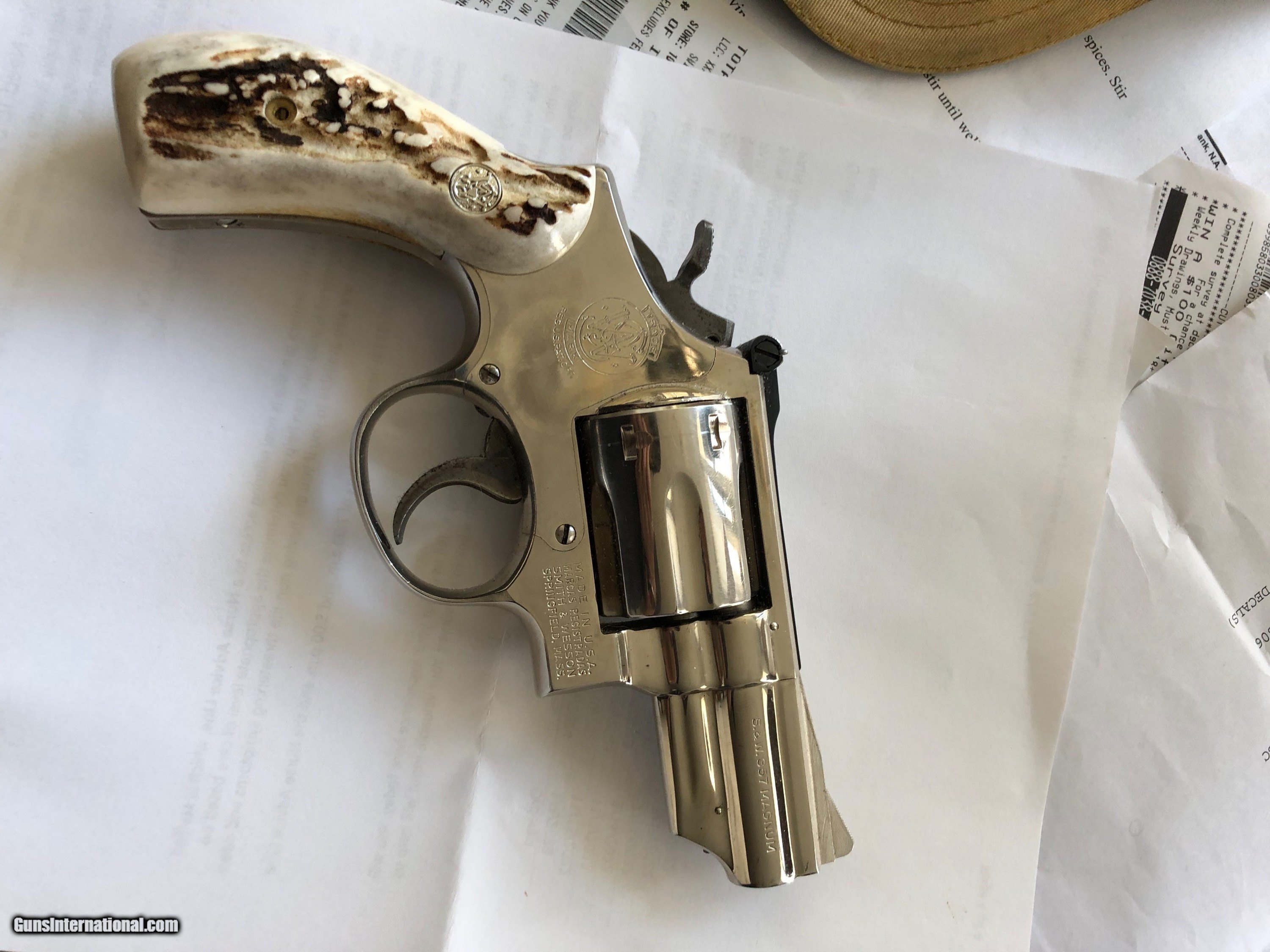 Pristine Nickel Pinned Barrel S&W Model 19 -3 - 2-1/2” w/REAL Stag ...