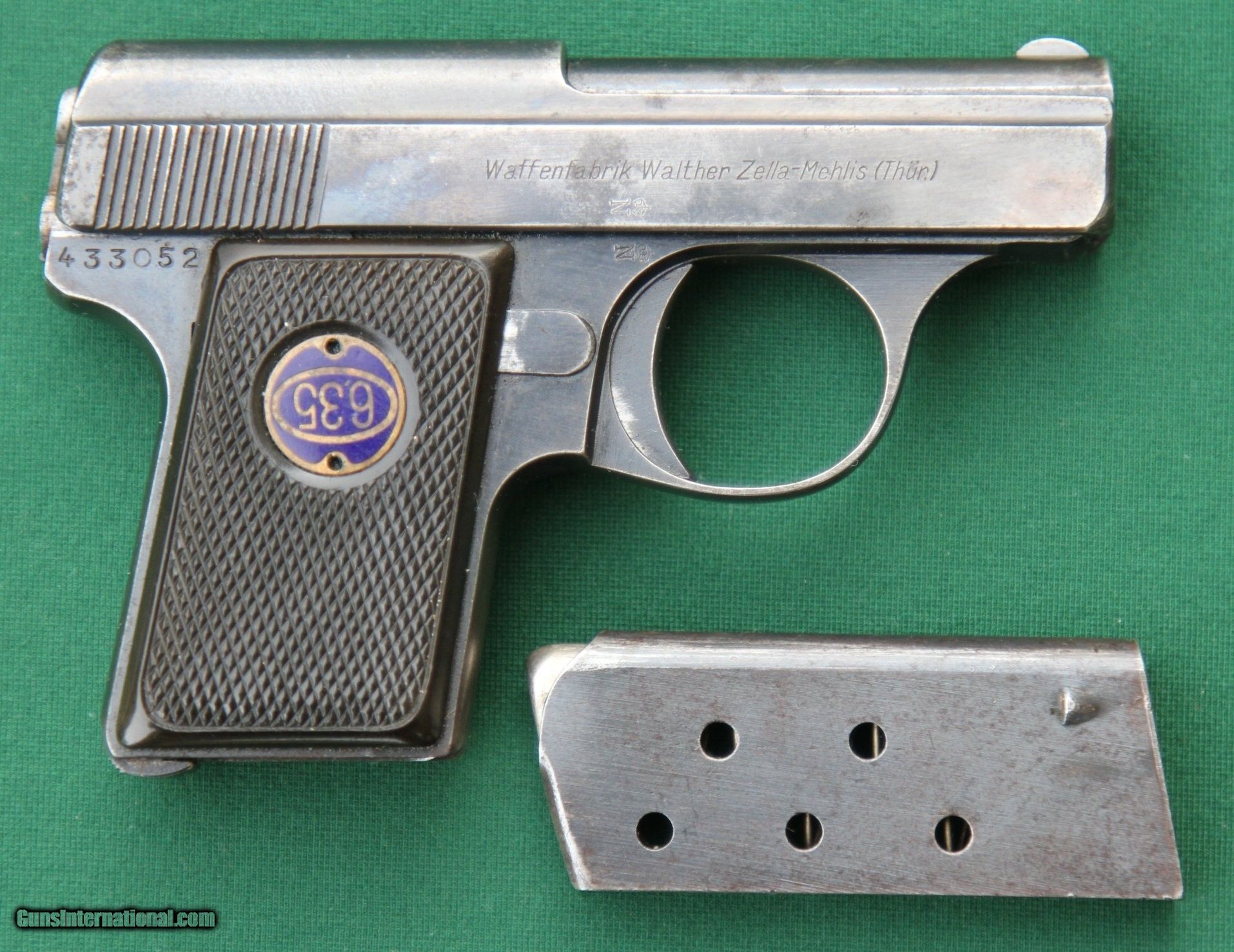 Walther Model 9 Vest Pocket Pistol - Type I, 6.35mm Semiautomatic Pistol