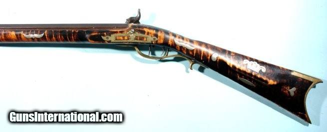 ORNATE HUNTINGDON COUNTY, PENNSYLVANIA PERCUSSION LONG RIFLE SIGNED J ...