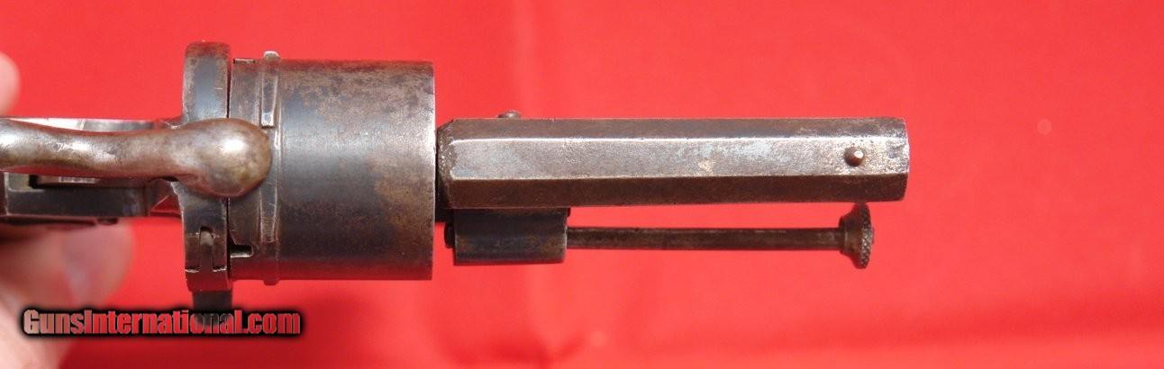 GERMAN PINFIRE 7MM DOUBLE ACTION POCKET REVOLVER CIRCA 1860’S-70’S.