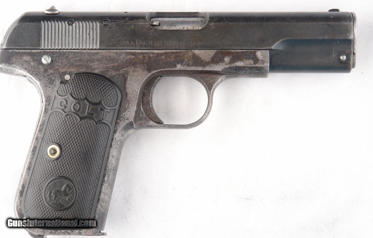 EARLY COLT 1ST TYPE MODEL 1903 HAMMERLESS .32 ACP POCKET SEMI-AUTO ...