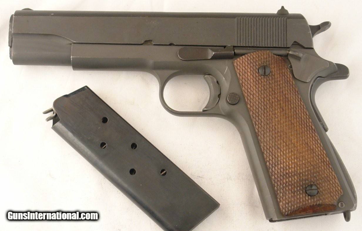 WW2 WWII REMINGTON-RAND U.S. MODEL 1911-A1 1911A1 .45 ACP CAL. PISTOL MFG. 1943.